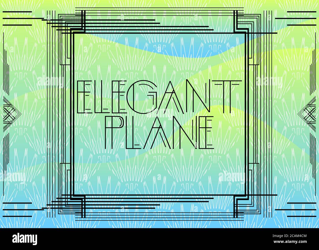 Art Deco Elegant Plane text. Decorative greeting card, sign with ...