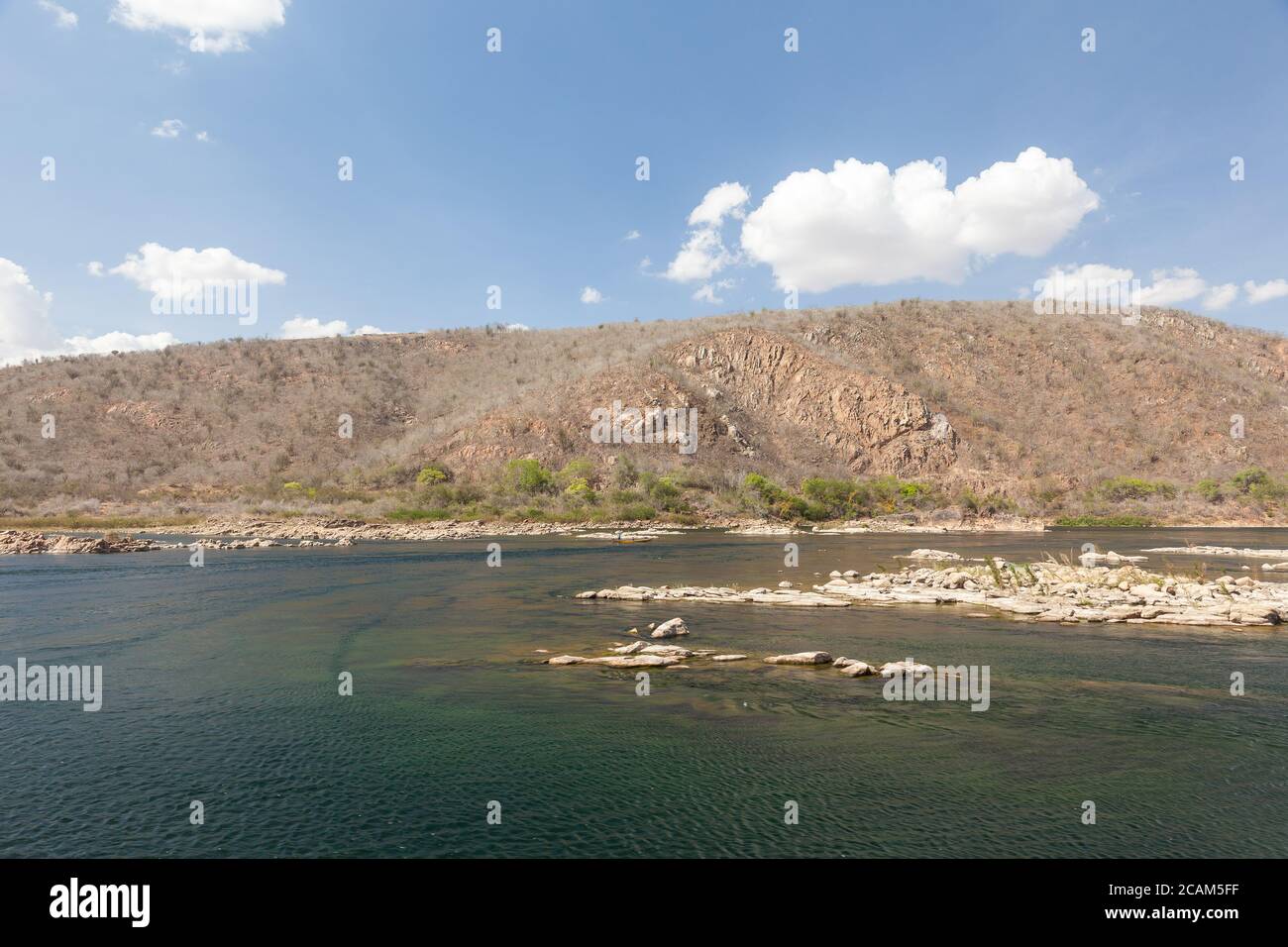 Navigating at Sao Francisco River, one of the most important rivers of ...