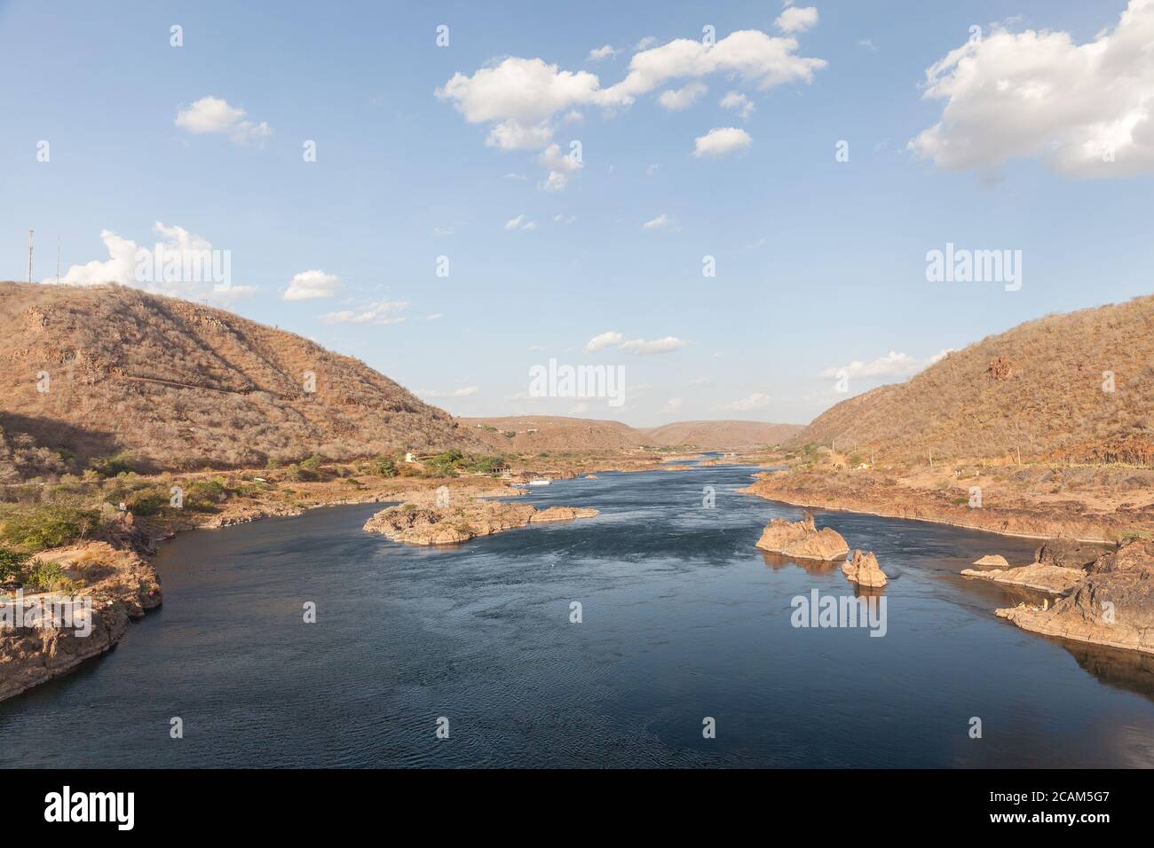 Navigating at Sao Francisco River, one of the most important rivers of ...