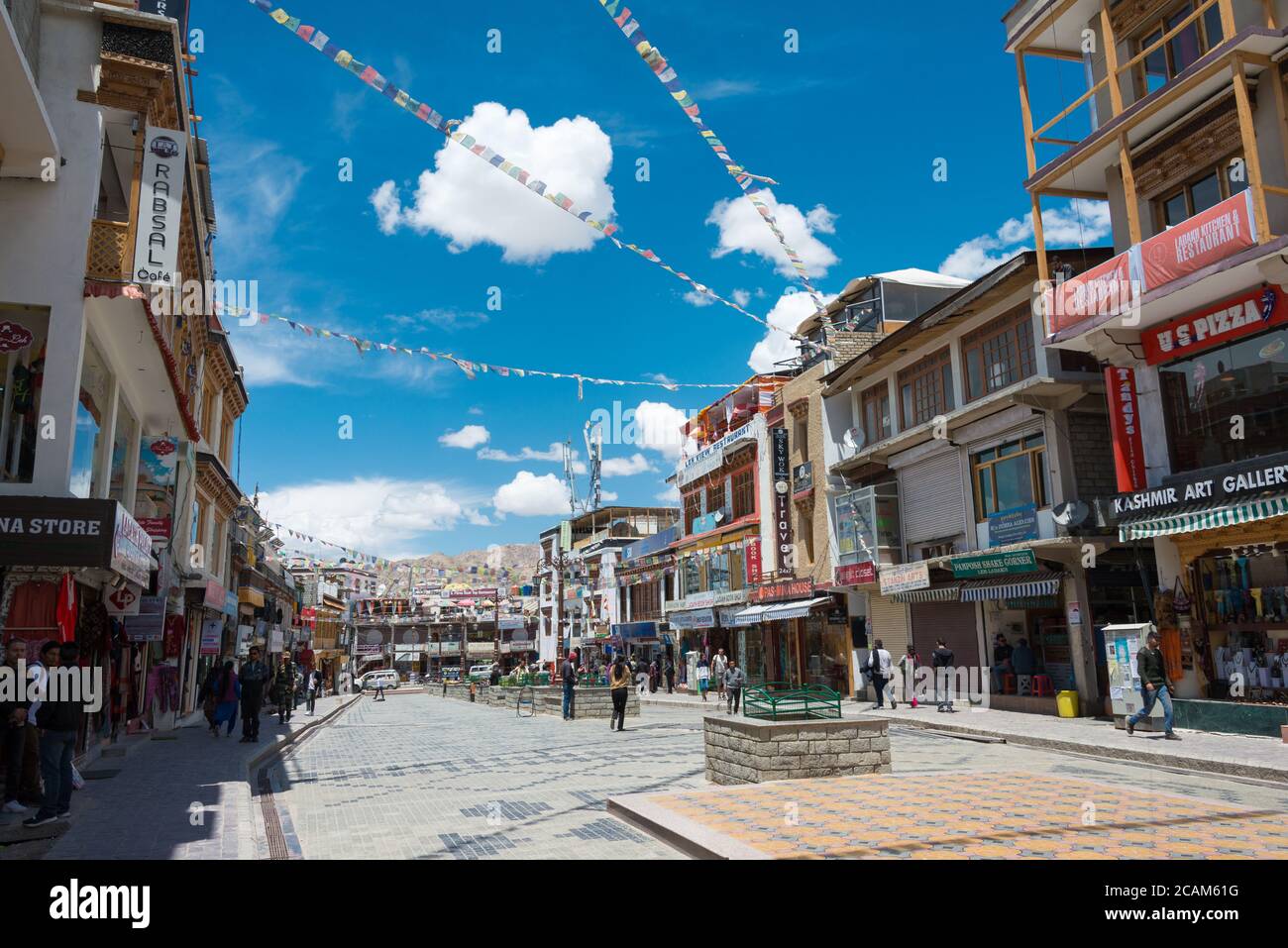 Ladakh, India - Main bazaar in Leh, Ladakh, Jammu and Kashmir, India ...
