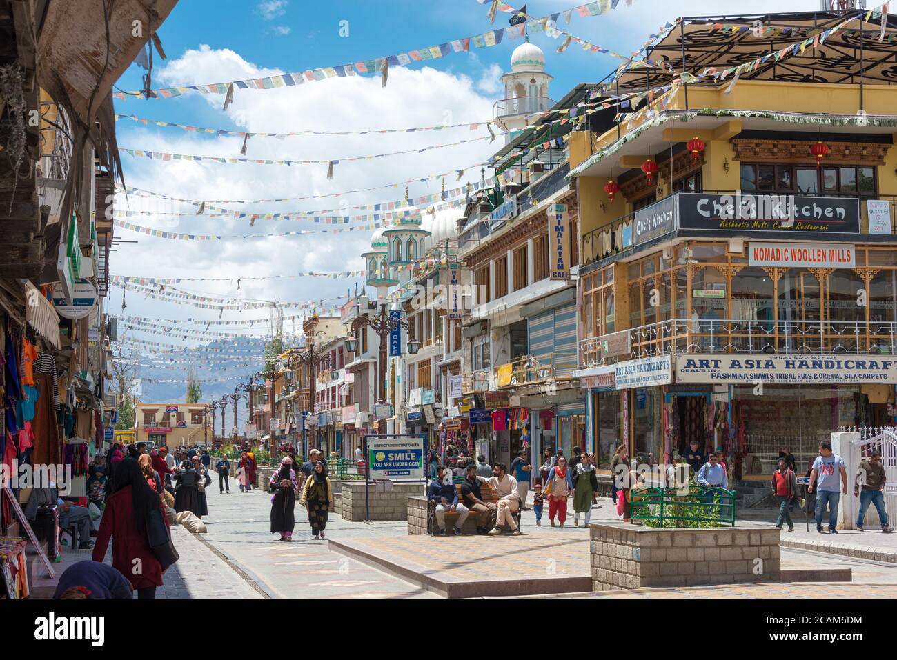 Ladakh, India - Main bazaar in Leh, Ladakh, Jammu and Kashmir, India ...