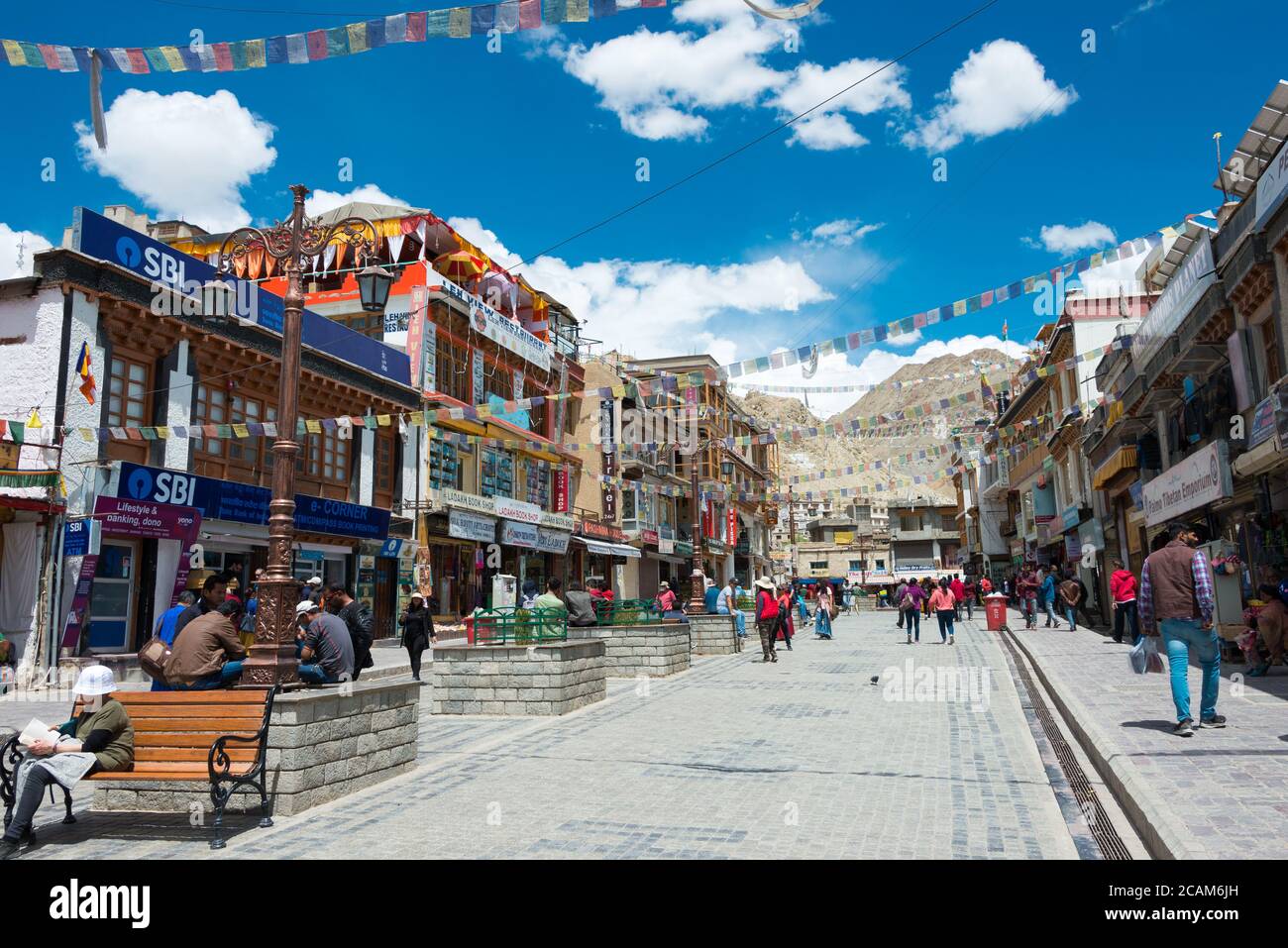 Ladakh, India - Main bazaar in Leh, Ladakh, Jammu and Kashmir, India ...