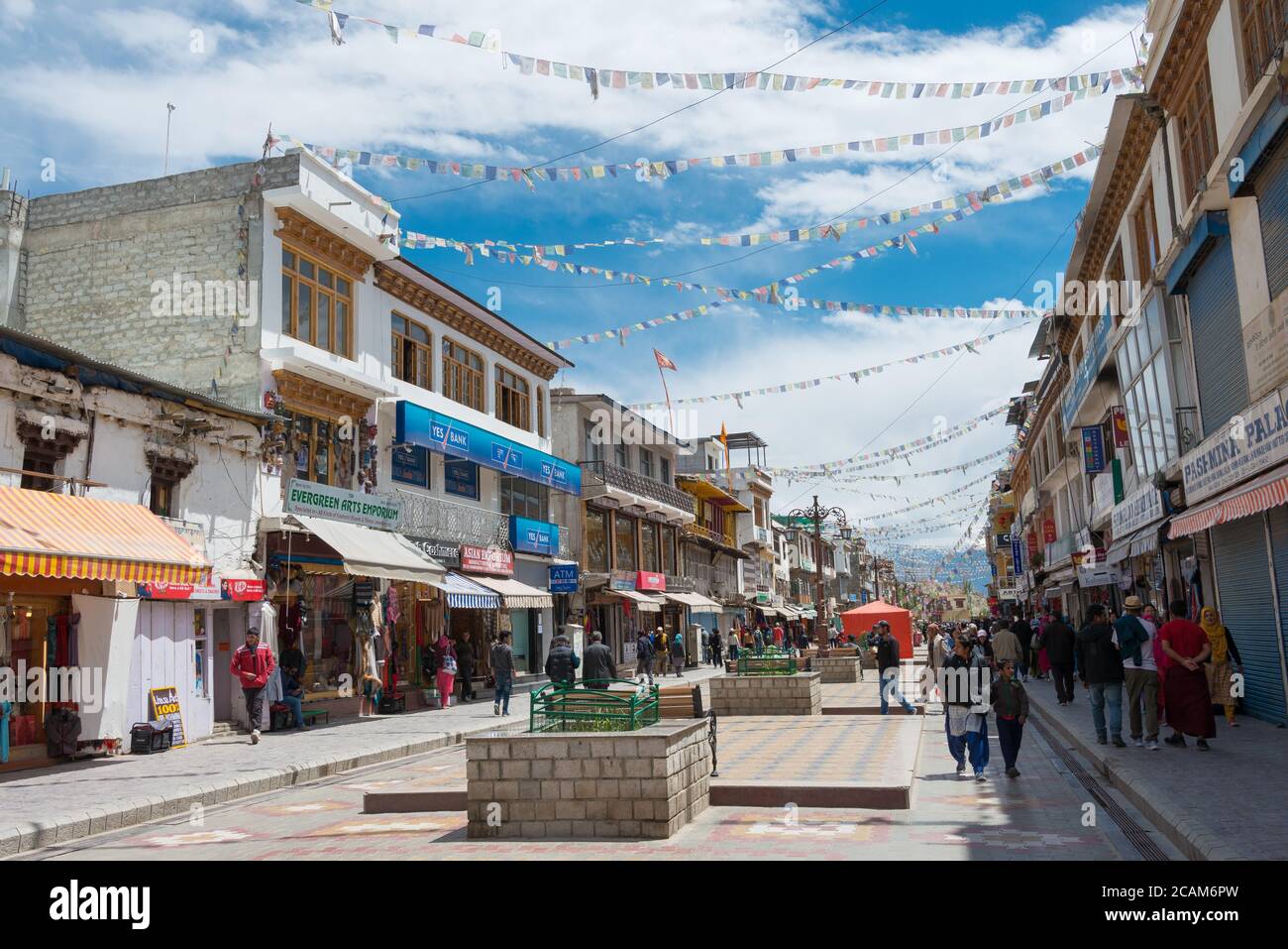 Ladakh, India - Main bazaar in Leh, Ladakh, Jammu and Kashmir, India ...