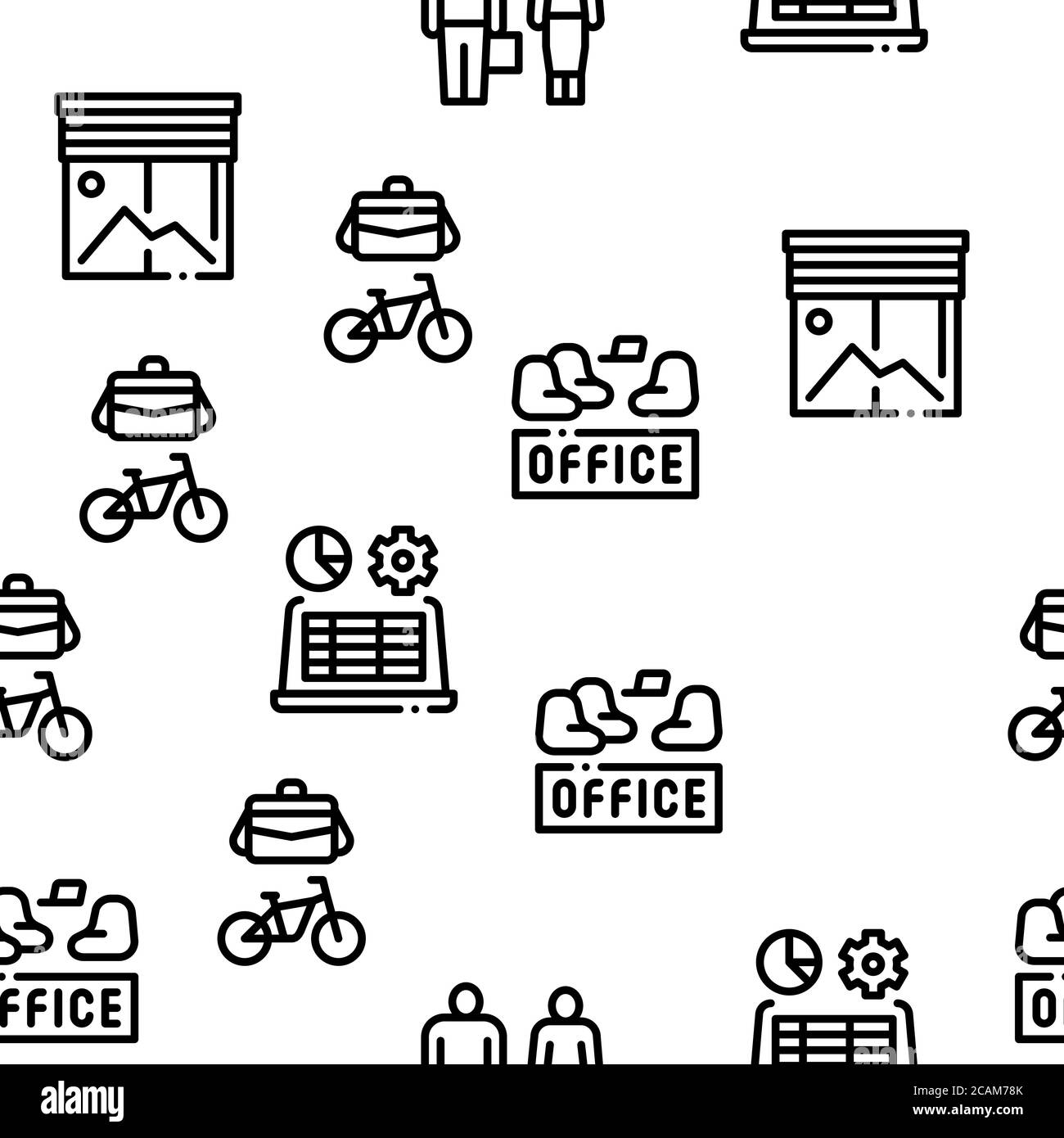 Office And Workplace Seamless Pattern Vector Stock Vector Image & Art ...