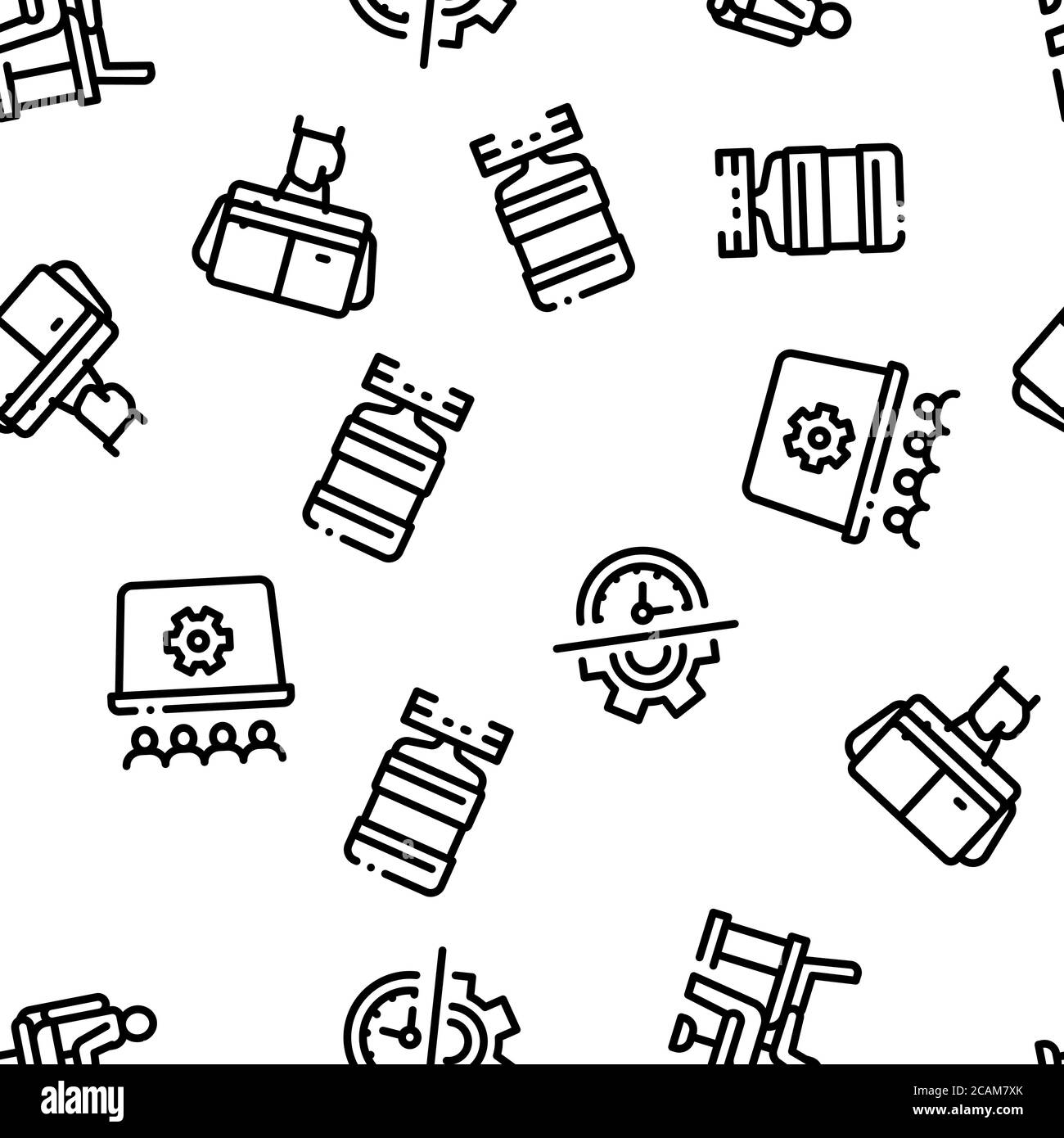 Office And Workplace Seamless Pattern Vector Stock Vector Image & Art ...