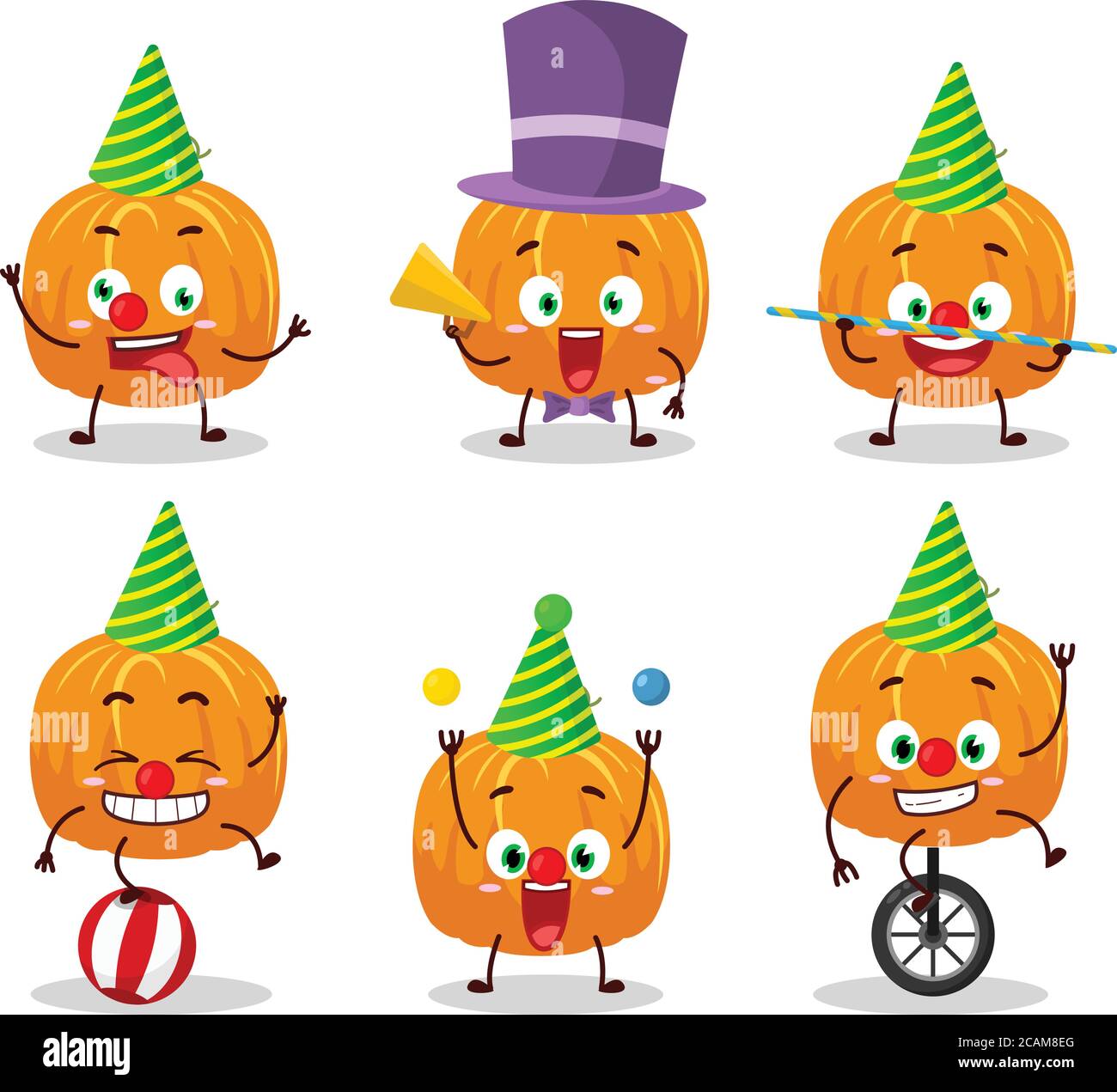 Cartoon character of pumpkin with various circus shows Stock Vector ...