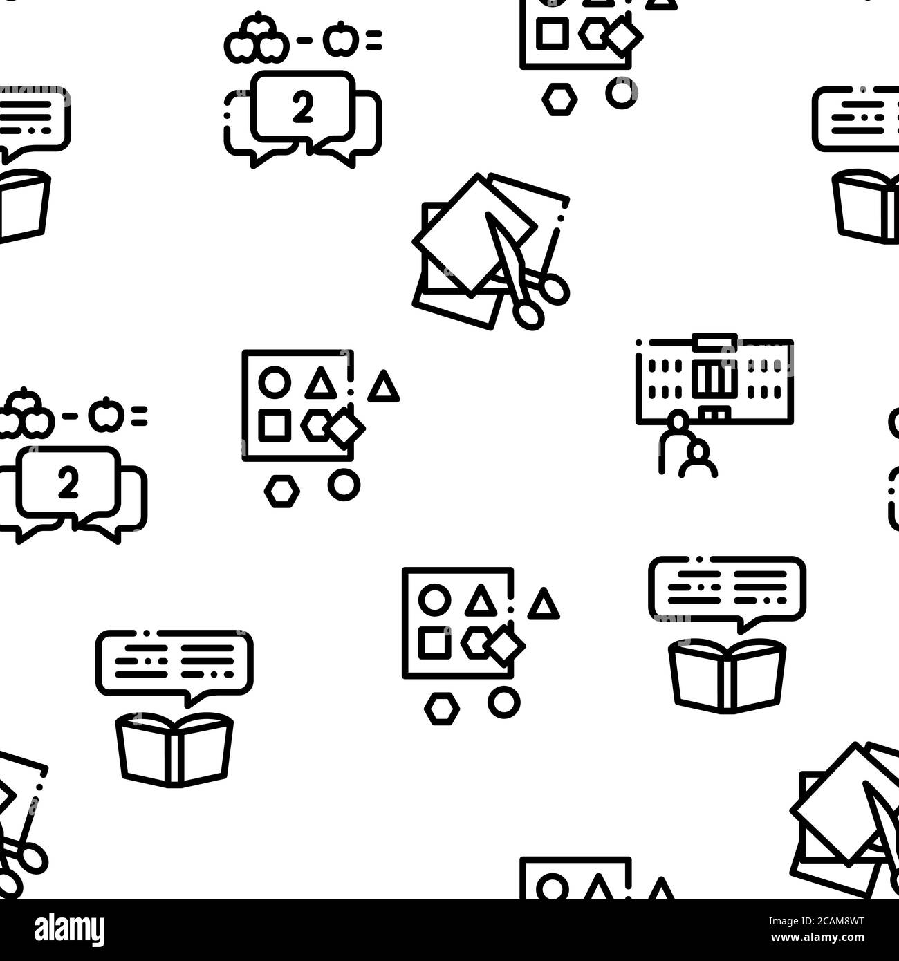 Preschool Education Seamless Pattern Vector Stock Vector Image & Art ...