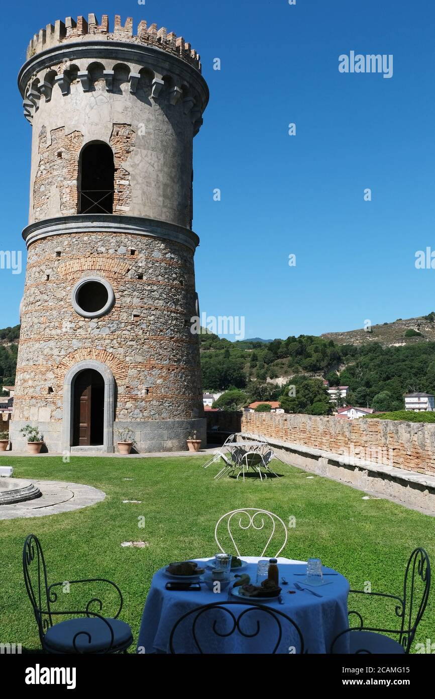 Breakfast on the Caccuri Castle Terrace Stock Photo - Alamy