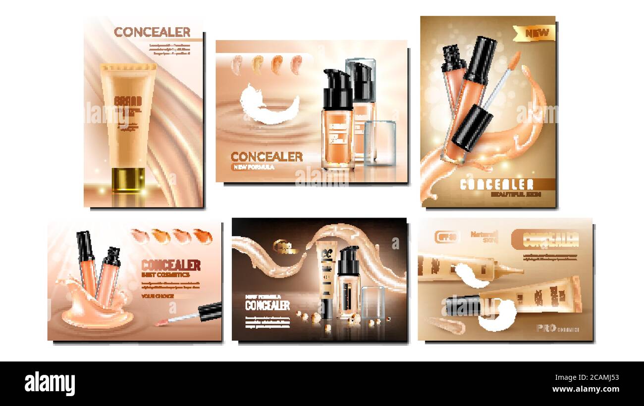 Concealer Cream Promotional Banners Set Vector Stock Vector Image & Art ...