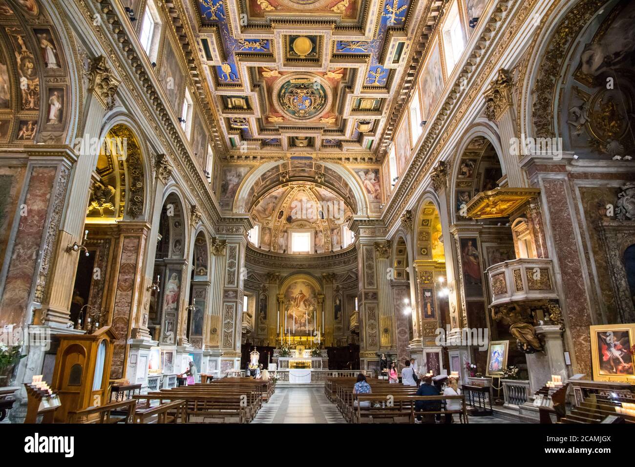 Interior of the Church of St Marcellus in Rome Italy Stock Photo - Alamy