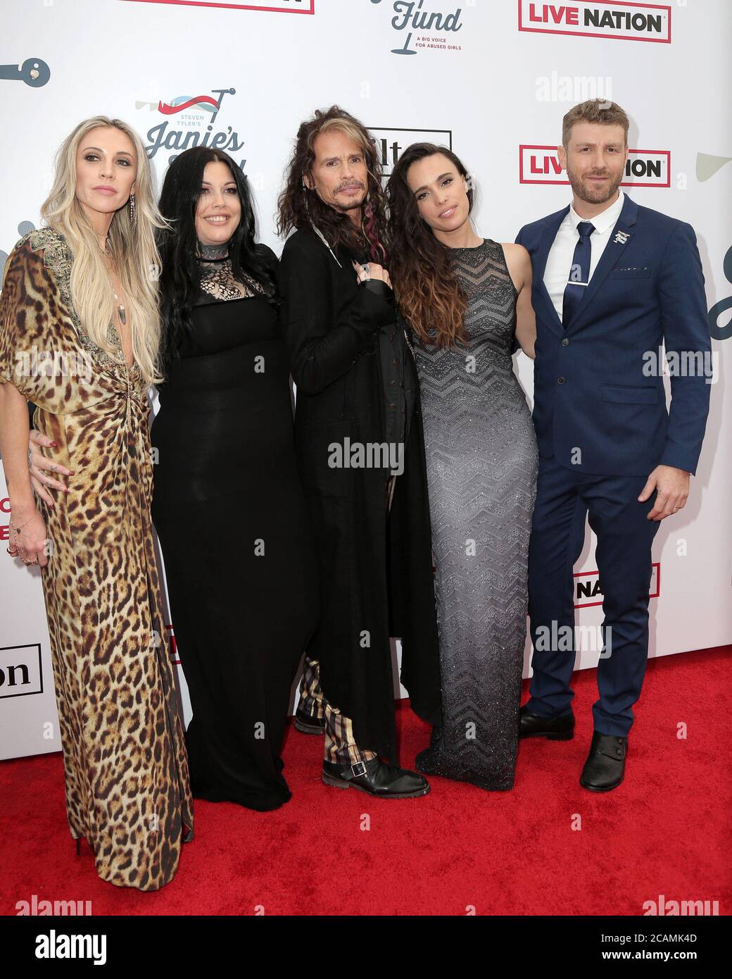 LOS ANGELES - FEB 10: Aimee Preston, Mia Tyler, Steven Tyler, Chelsea ...