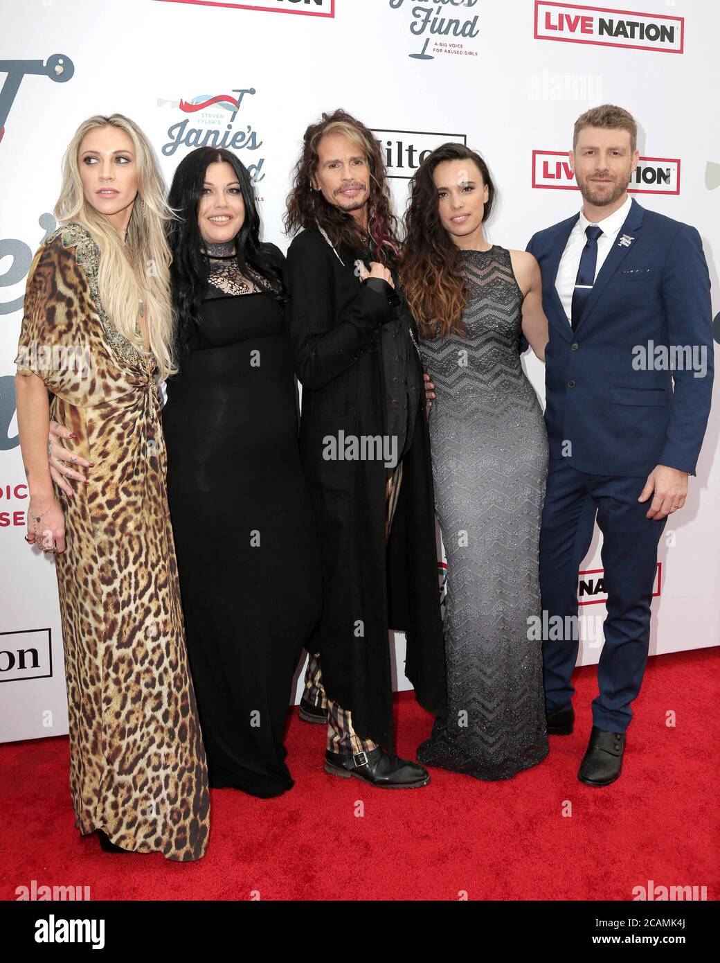 LOS ANGELES - FEB 10: Aimee Preston, Mia Tyler, Steven Tyler, Chelsea ...