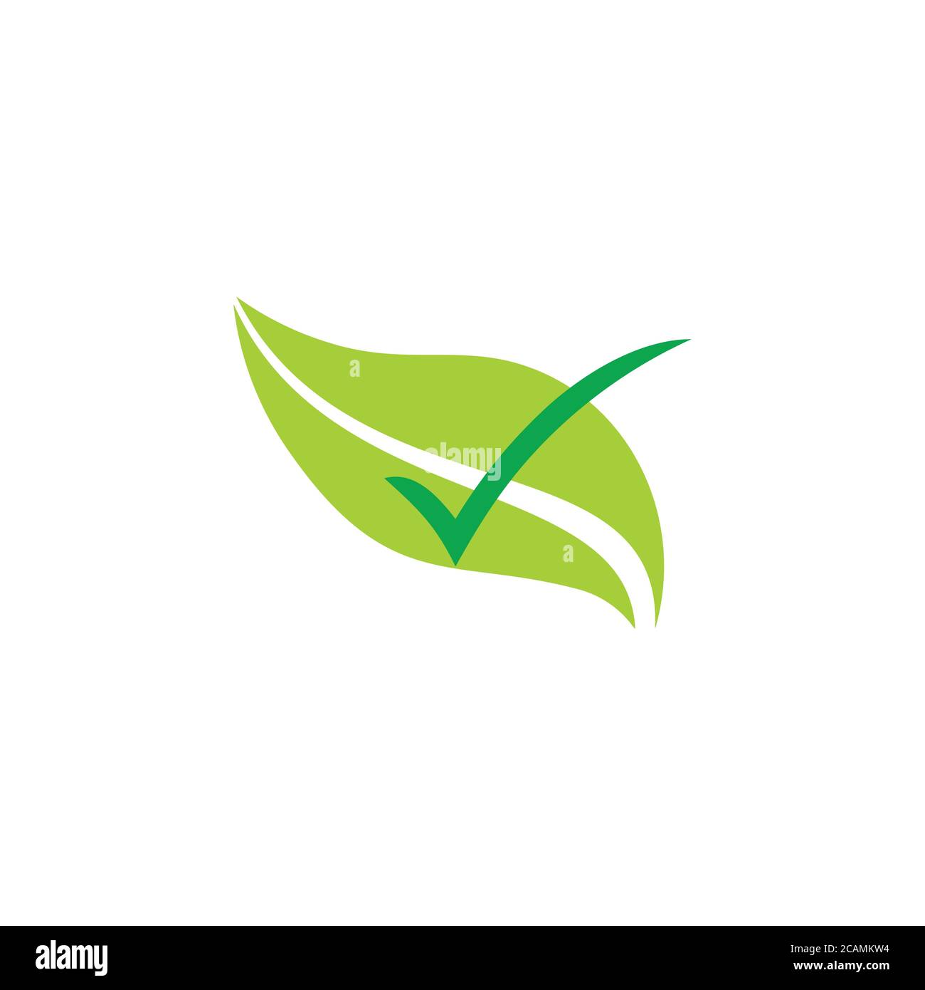 leaf check mark organic food symbol vector Stock Vector Image & Art - Alamy