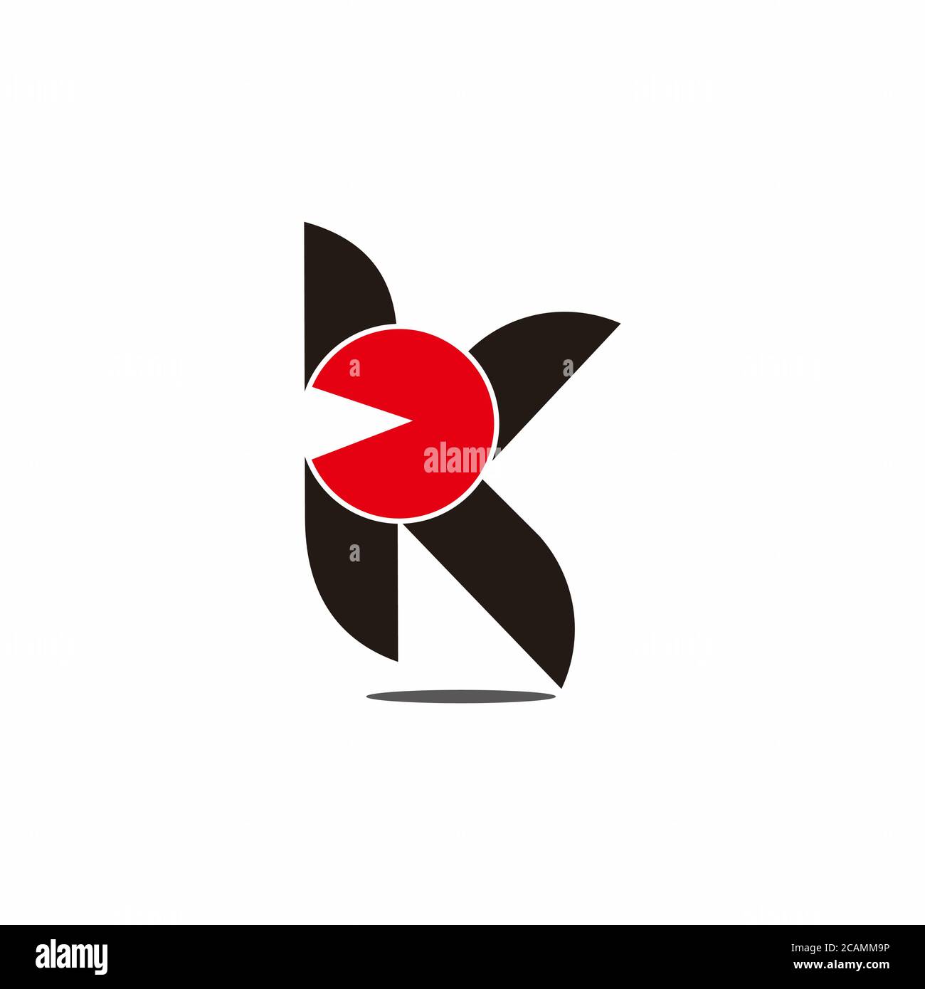 letter k geometric circle shadow simple logo vector Stock Vector Image ...