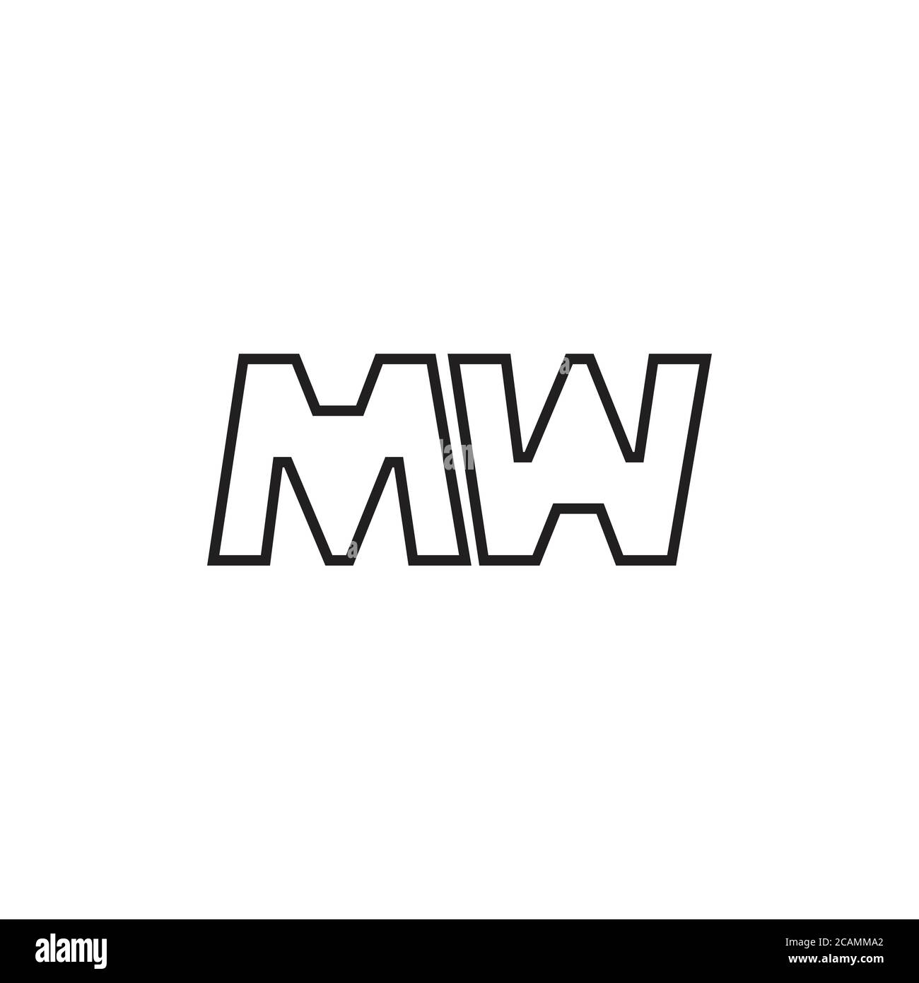 letter mw simple lines art geometric logo Stock Vector Image & Art - Alamy