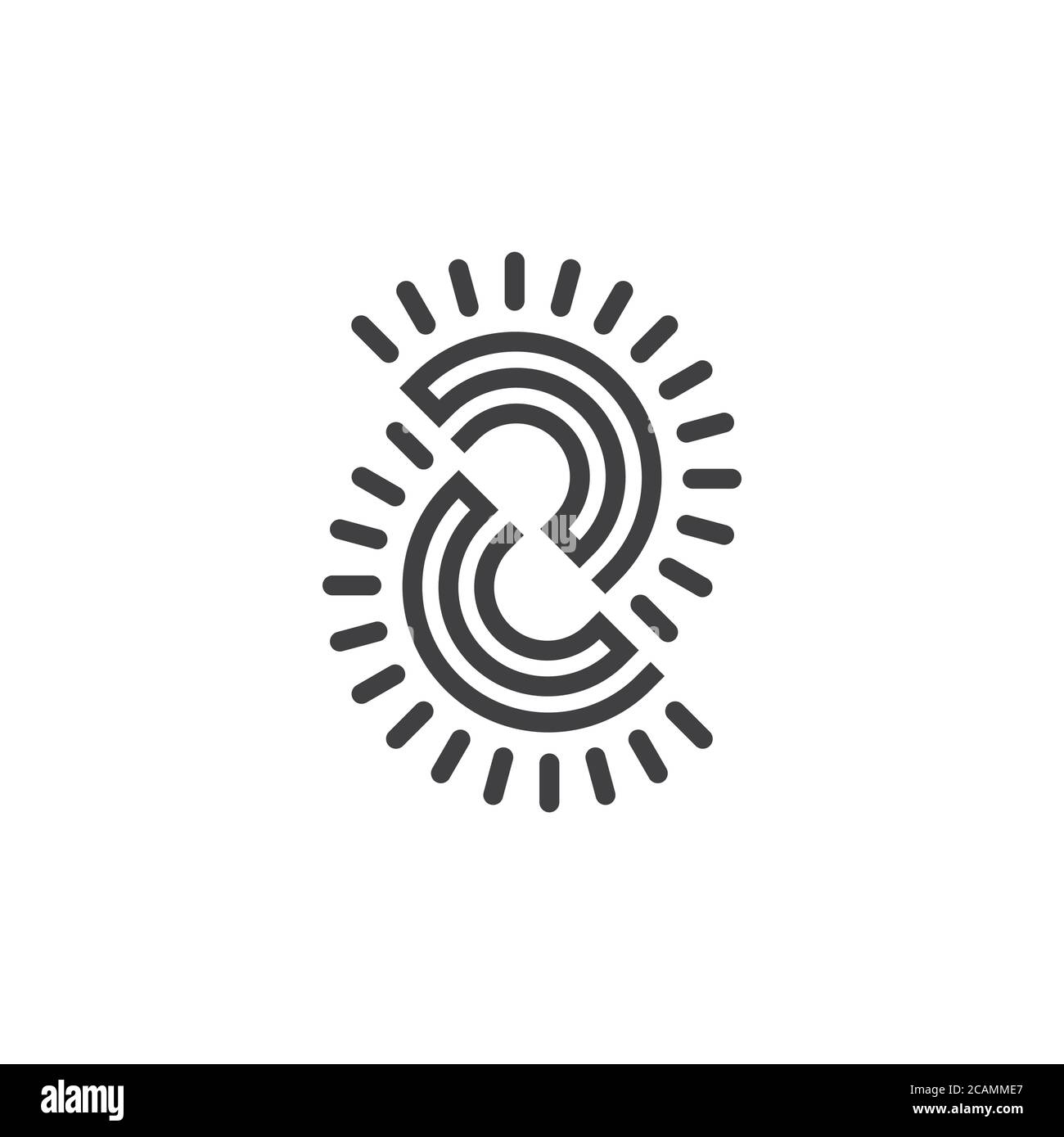 letter cc sun geometric line logo vector Stock Vector Image & Art - Alamy