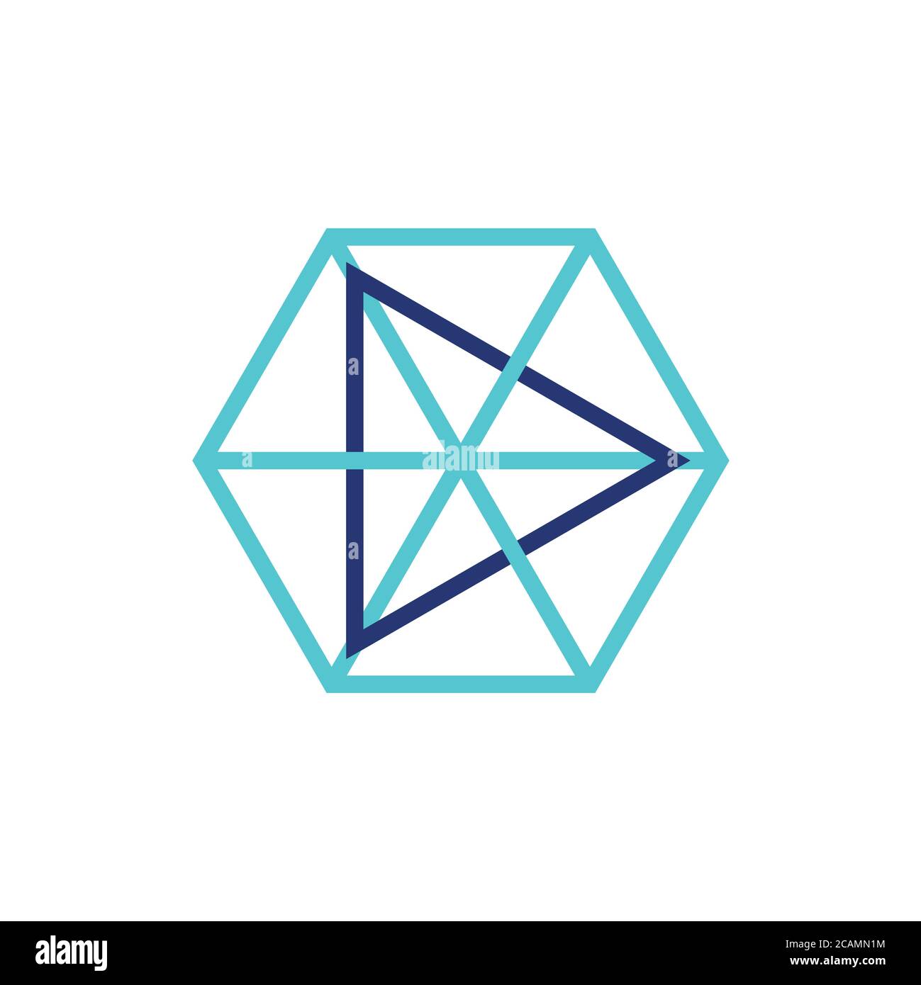 triangle hexagonal linked line logo vector Stock Vector Image & Art - Alamy