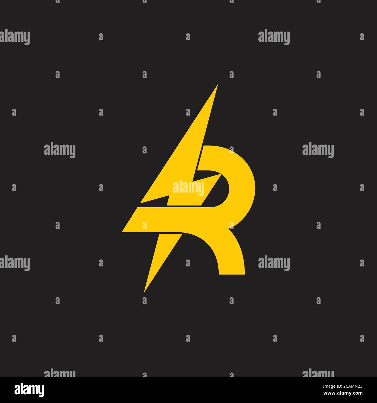 letter r thunder energy symbol logo vector Stock Vector Image & Art - Alamy