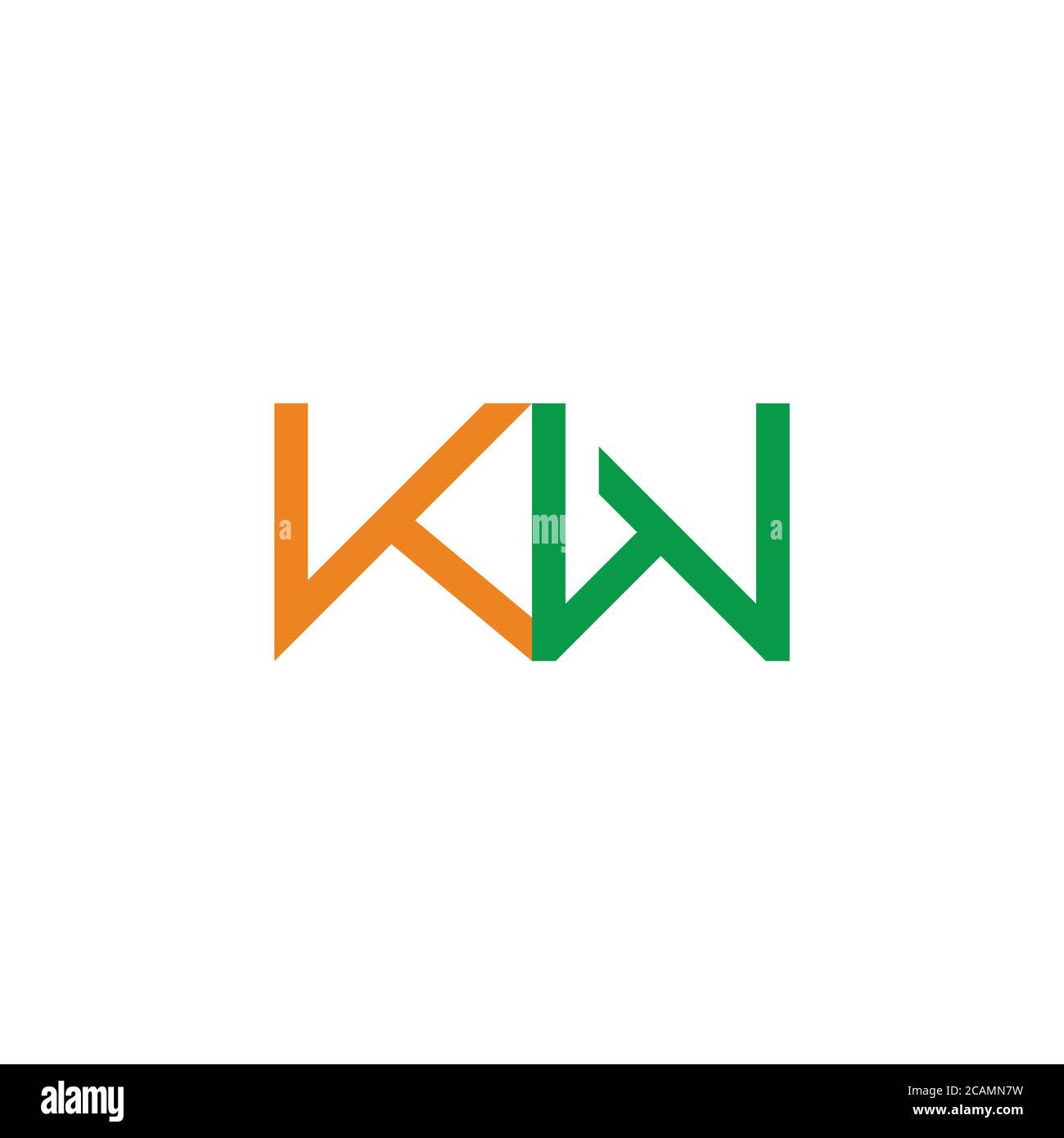letter kw simple geometric colorful symbol logo vector Stock Vector ...