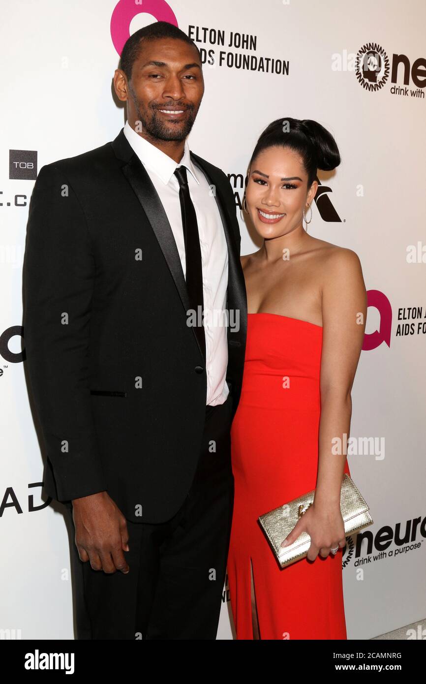 LOS ANGELES - FEB 24: Metta World Peace, Maya Ford Artest at the Elton ...