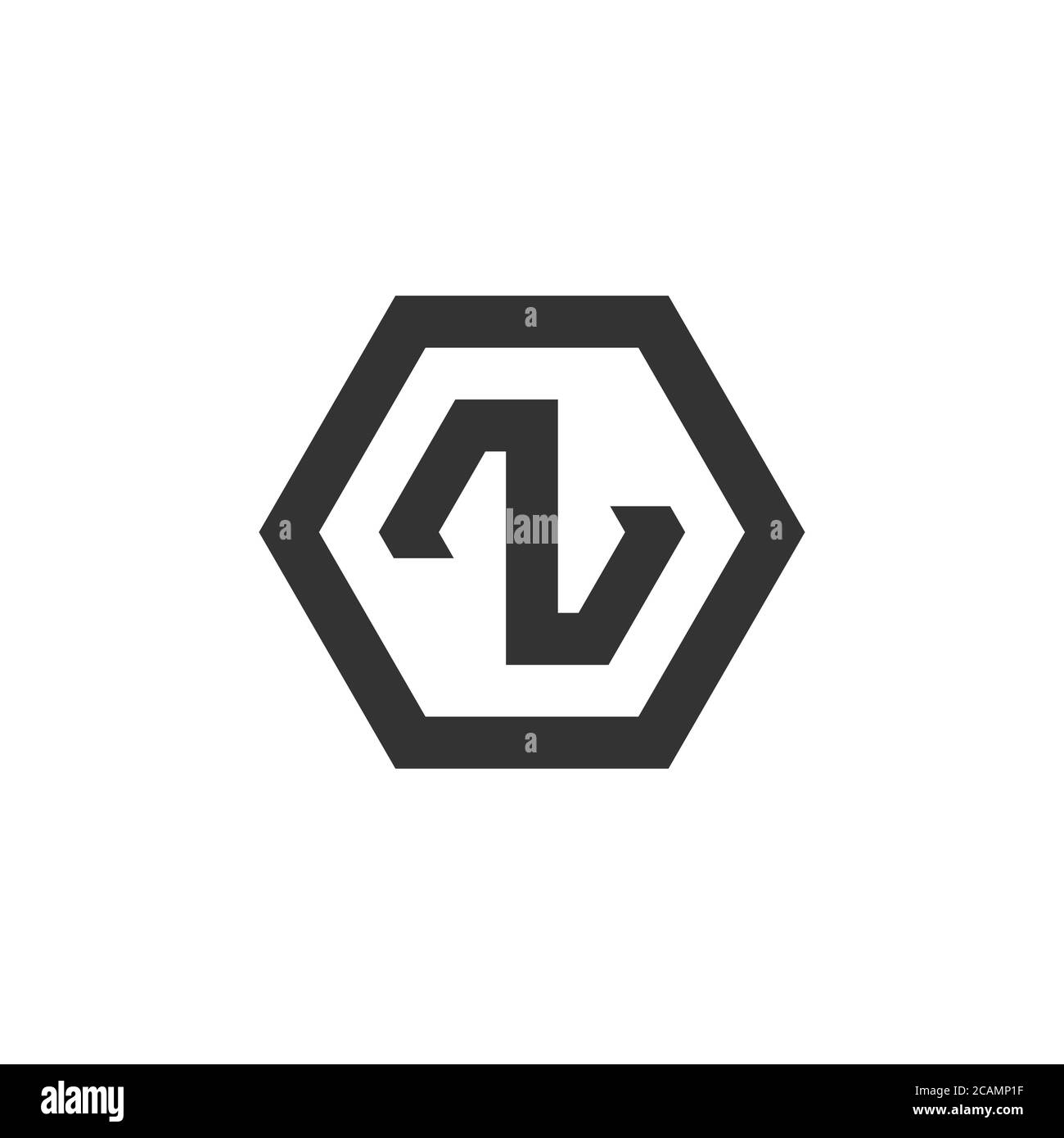 Geometric hexagon logo with letter z Black and White Stock Photos ...