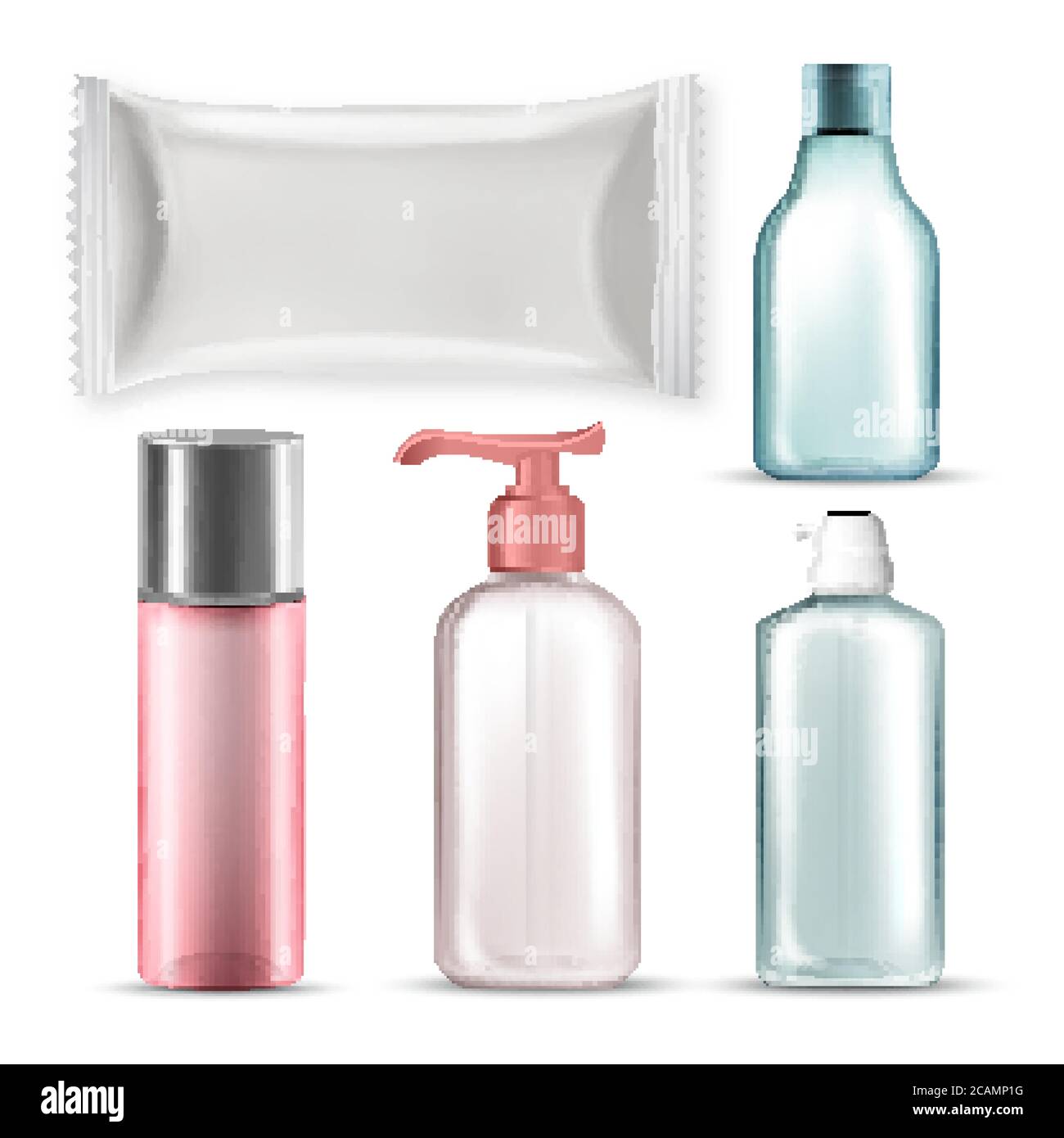 Bottles And Plastic Package Collection Set Vector Stock Vector Image ...