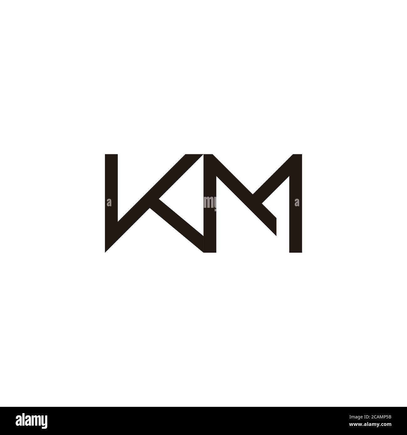 letter km simple geometric flat logo vector Stock Vector Image & Art ...