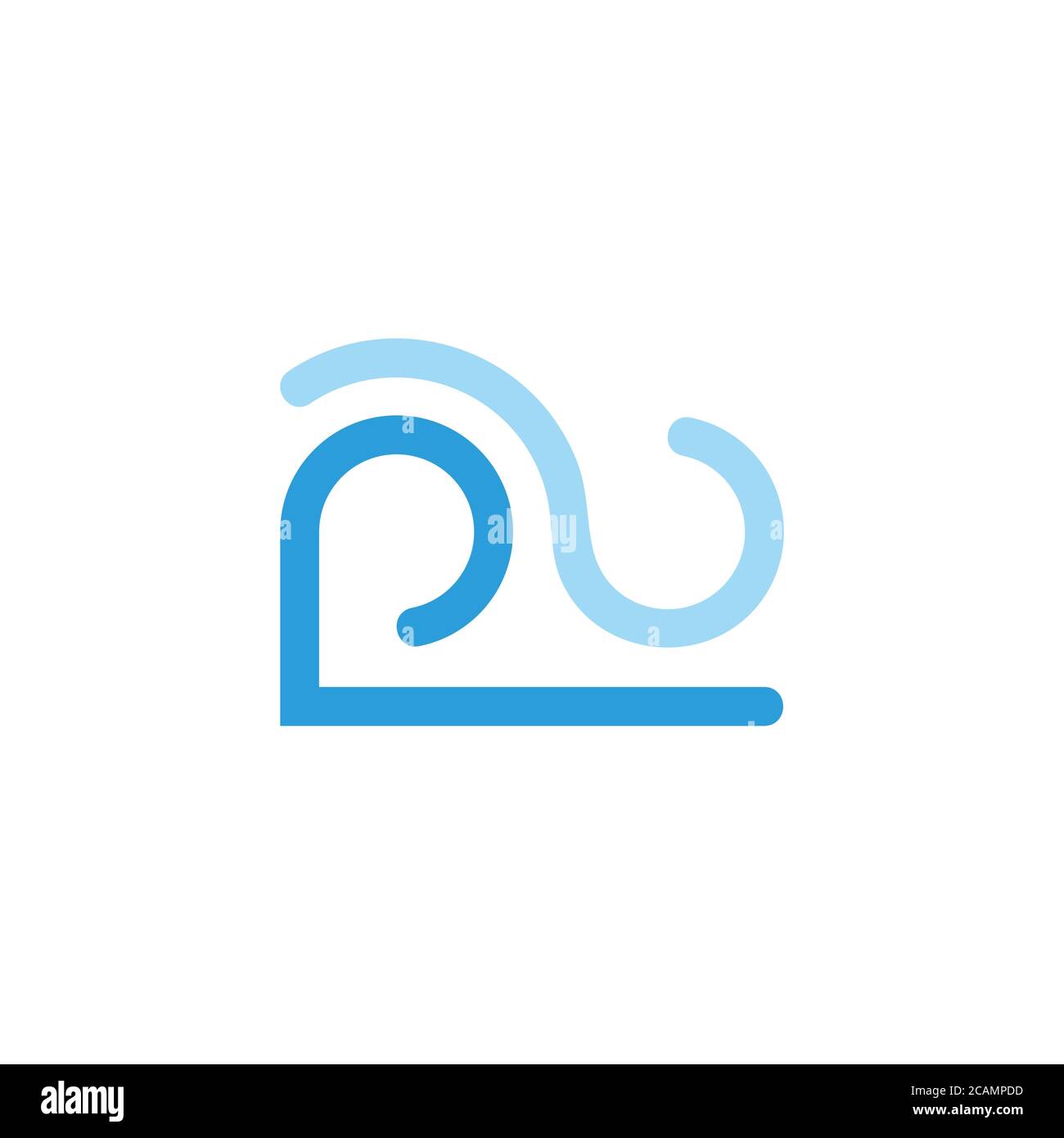 abstract blue waves linear symbol logo vector Stock Vector Image & Art ...