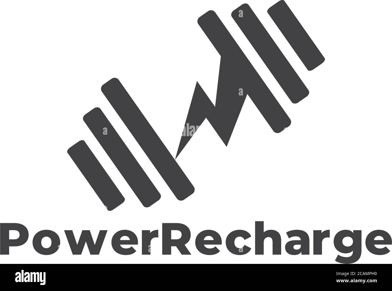 symbol logo vector of energy recharge training dumbbell simple ...