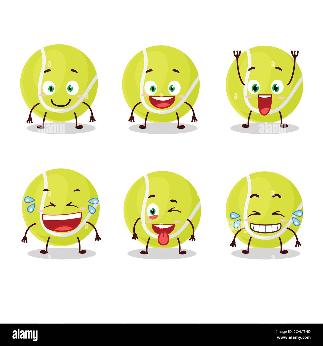 Cartoon character of tennis ball with smile expression Stock Vector ...