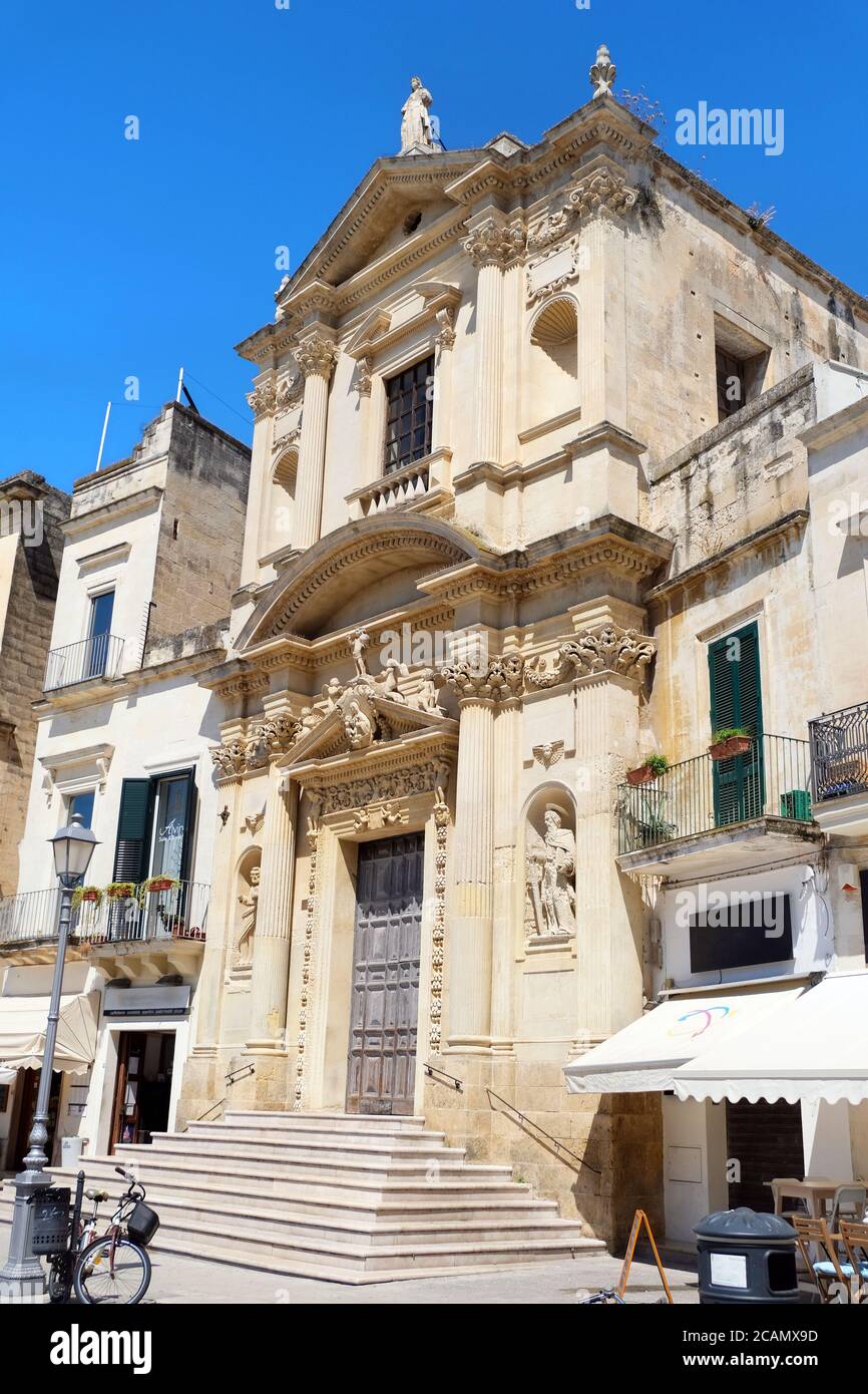 Lecce Chiesa in Centro Storico Stock Photo - Alamy