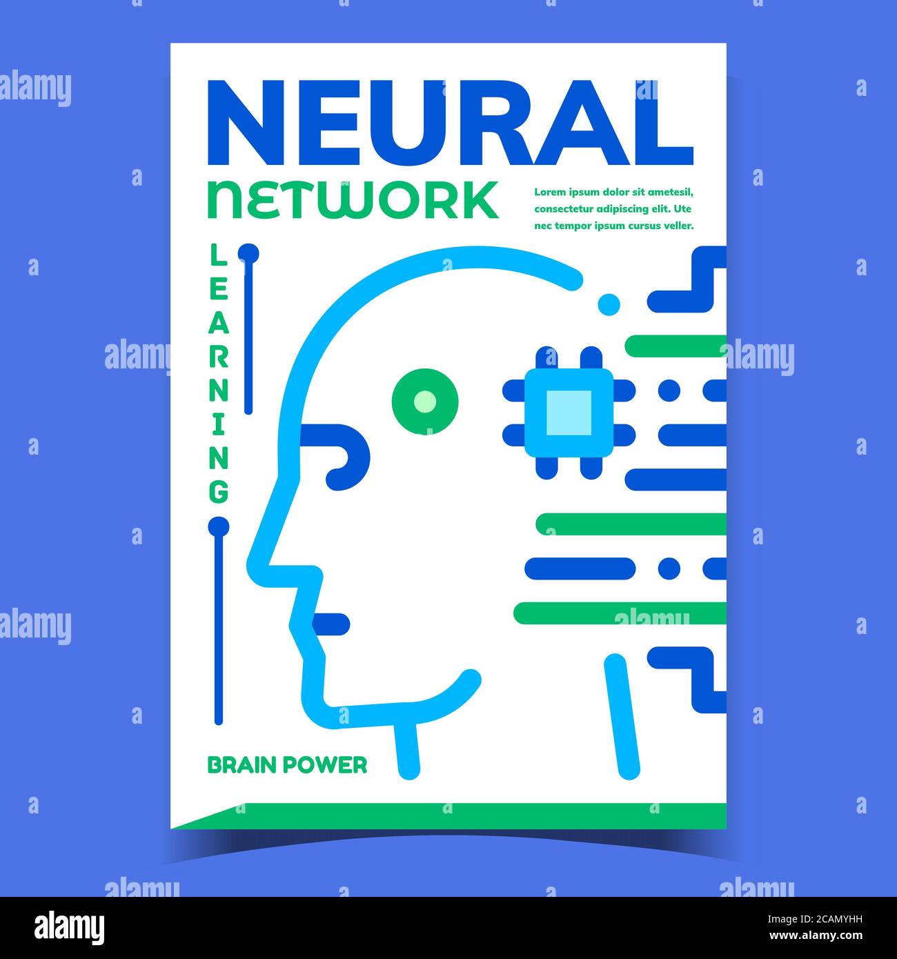 Neural Network Learning Advertising Banner Vector Stock Vector Image ...
