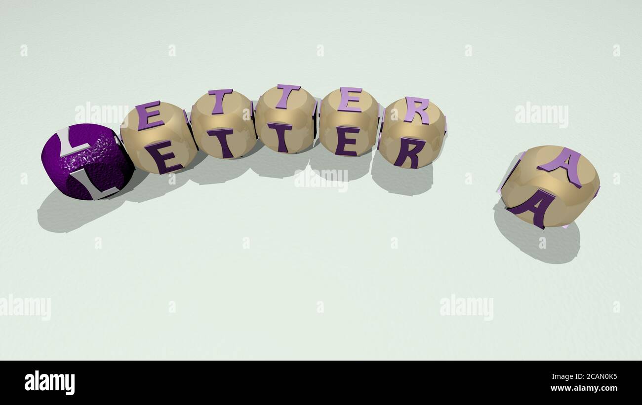 combination of letter a built by cubic letters from the top perspective ...