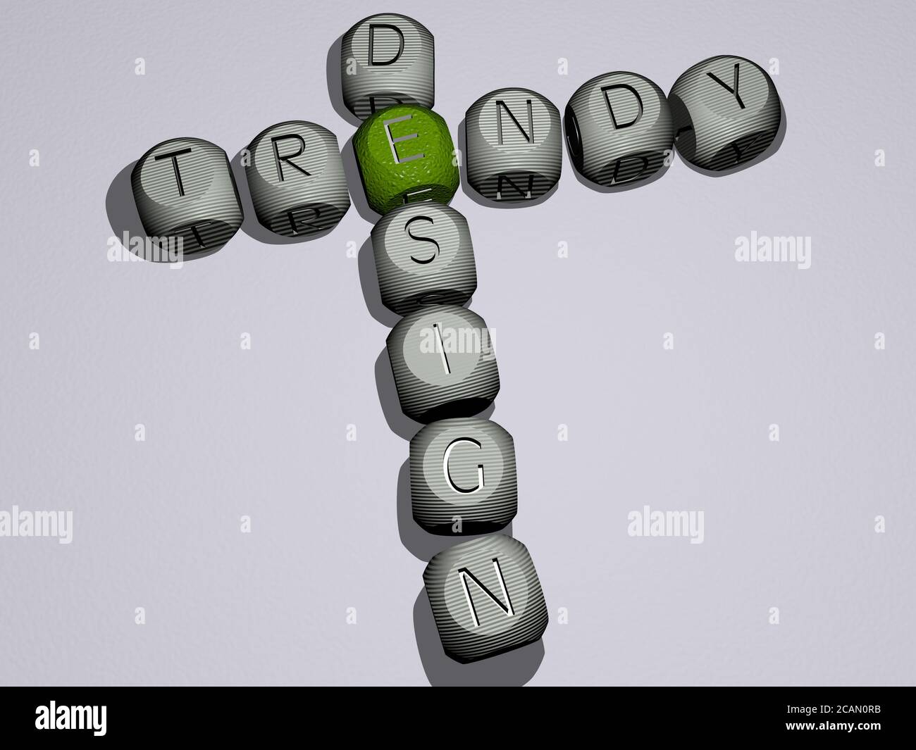 TRENDY DESIGN crossword of dice letters in color, 3D illustration for ...