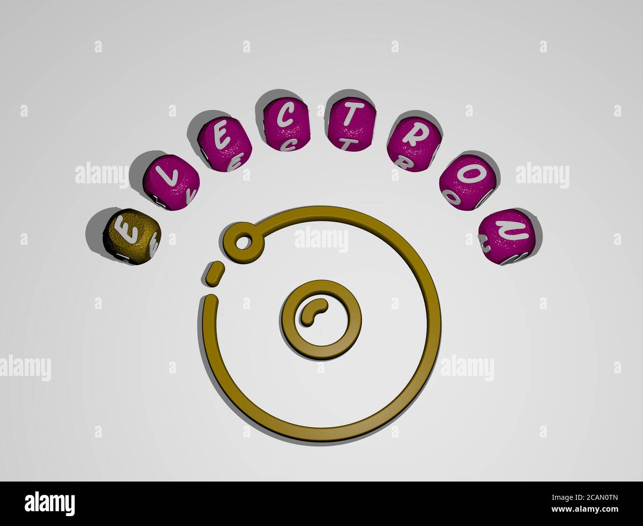 ELECTRON icon surrounded by the text of individual letters, 3D ...