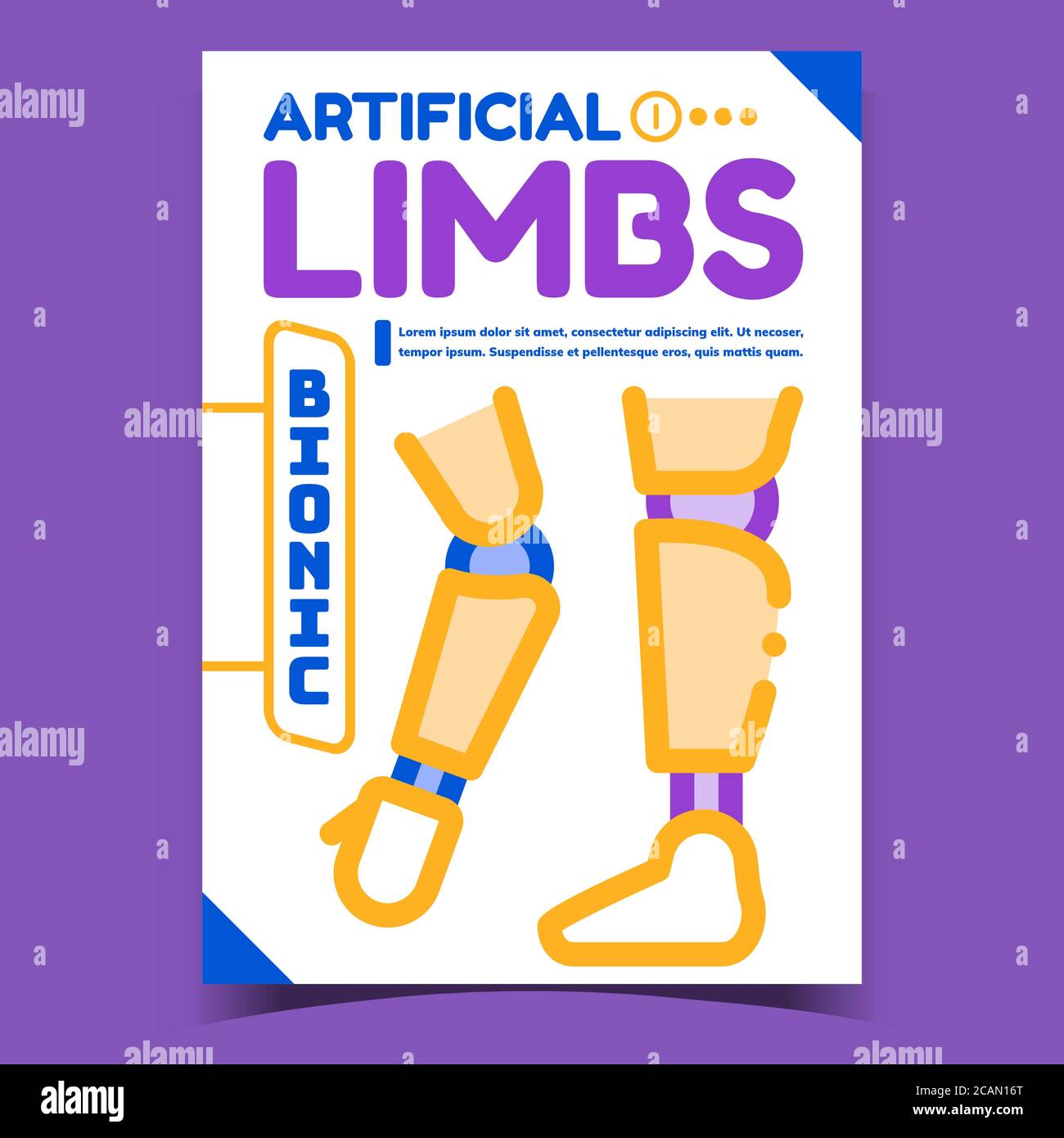 Artificial Bionic Limbs Advertising Poster Vector Stock Vector Image ...