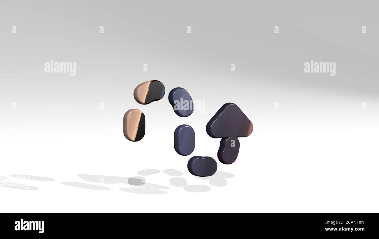 diagram curve rise dash 3D icon standing on the floor - 3D illustration ...