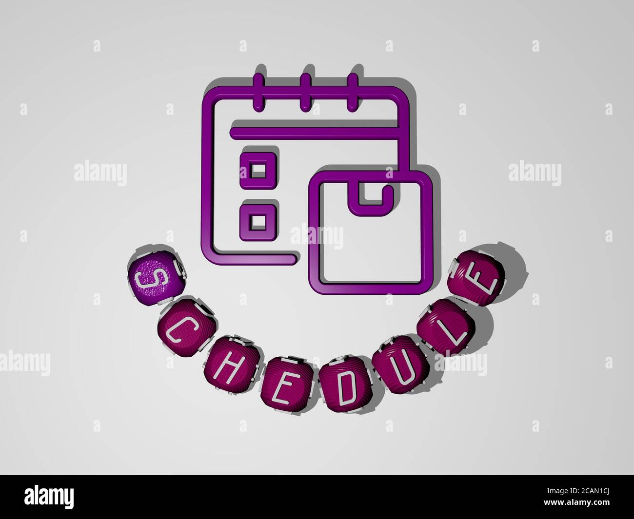 SCHEDULE text around the 3D icon - 3D illustration for calendar and ...