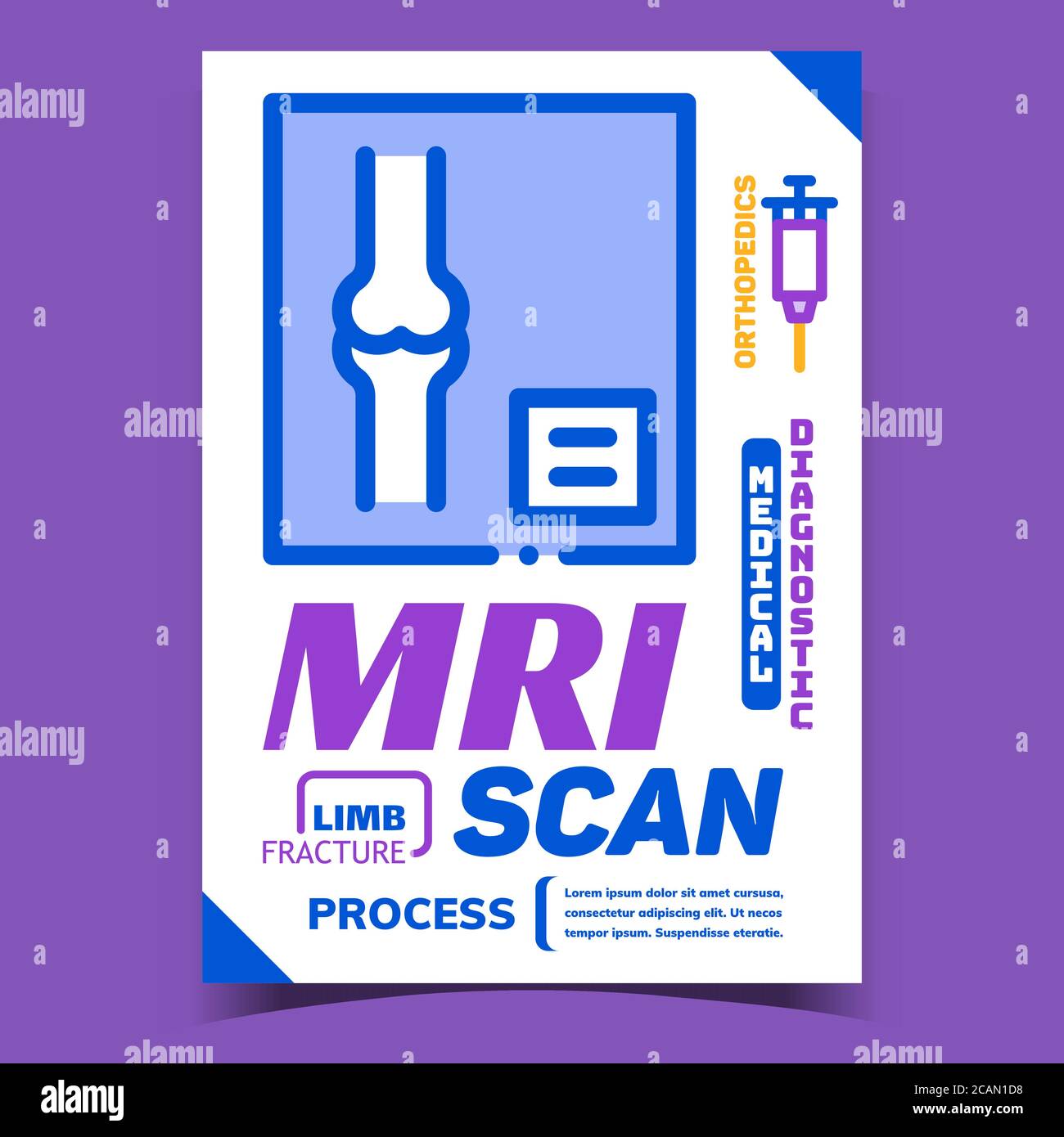 Mri Scan Medical Process Advertising Banner Vector Stock Vector Image ...