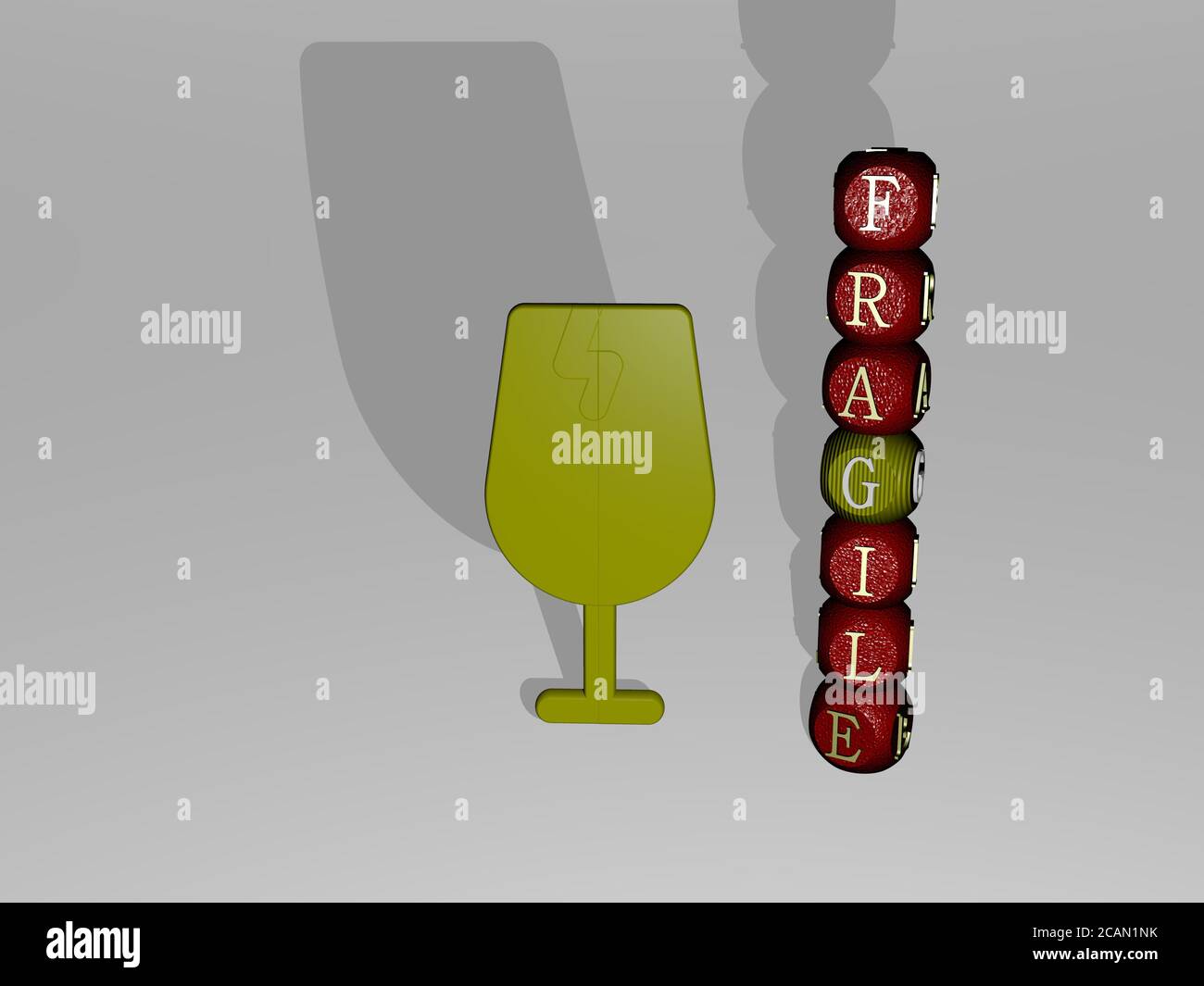 FRAGILE text beside the 3D icon - 3D illustration for background and ...
