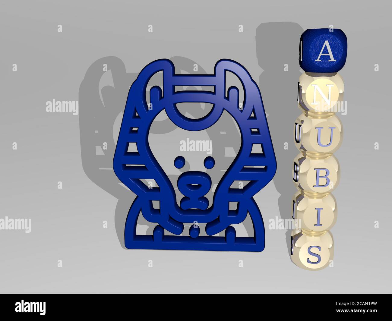 ANUBIS 3D icon beside the vertical text of individual letters - 3D ...