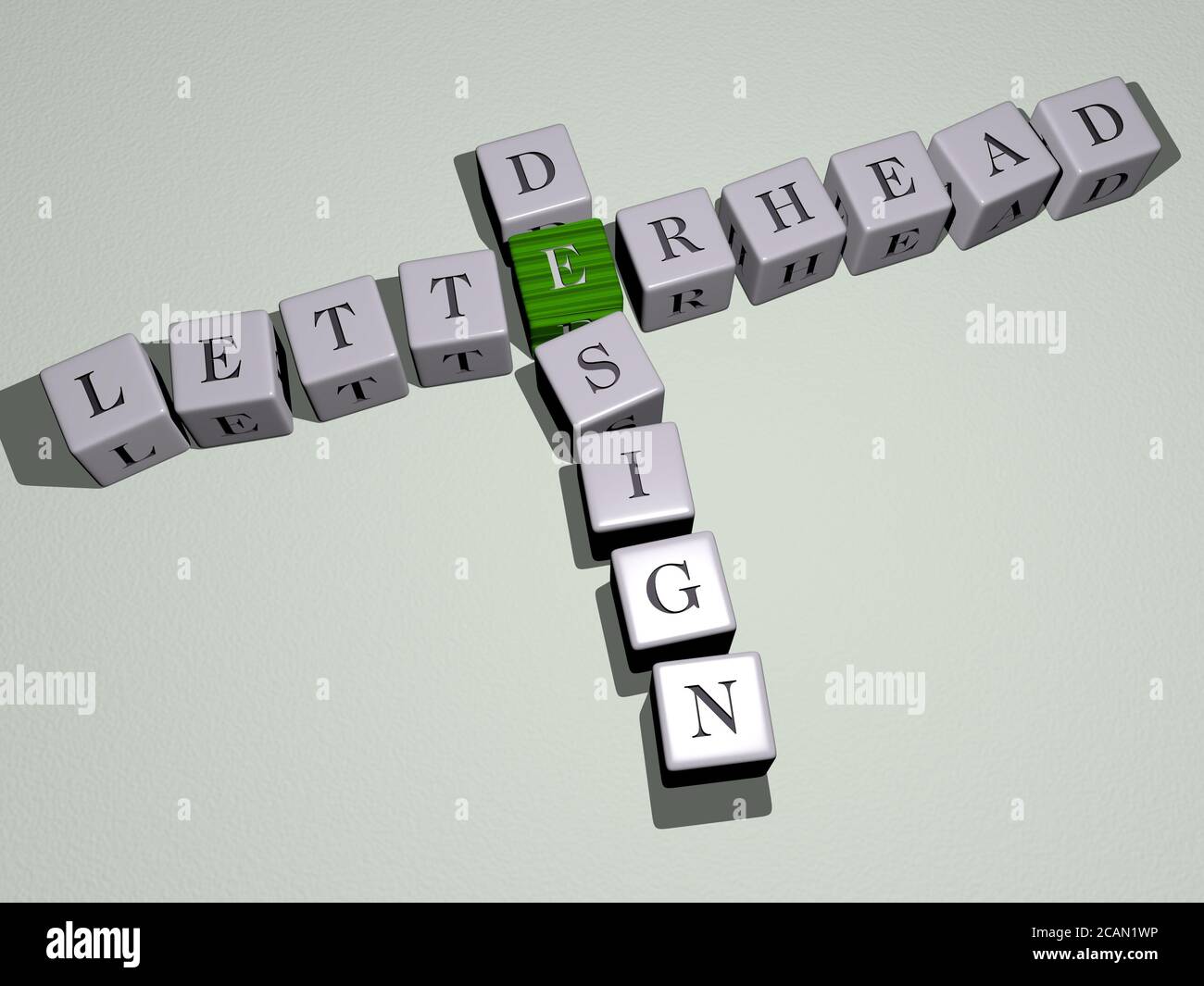 LETTERHEAD DESIGN crossword by cubic dice letters - 3D illustration for ...