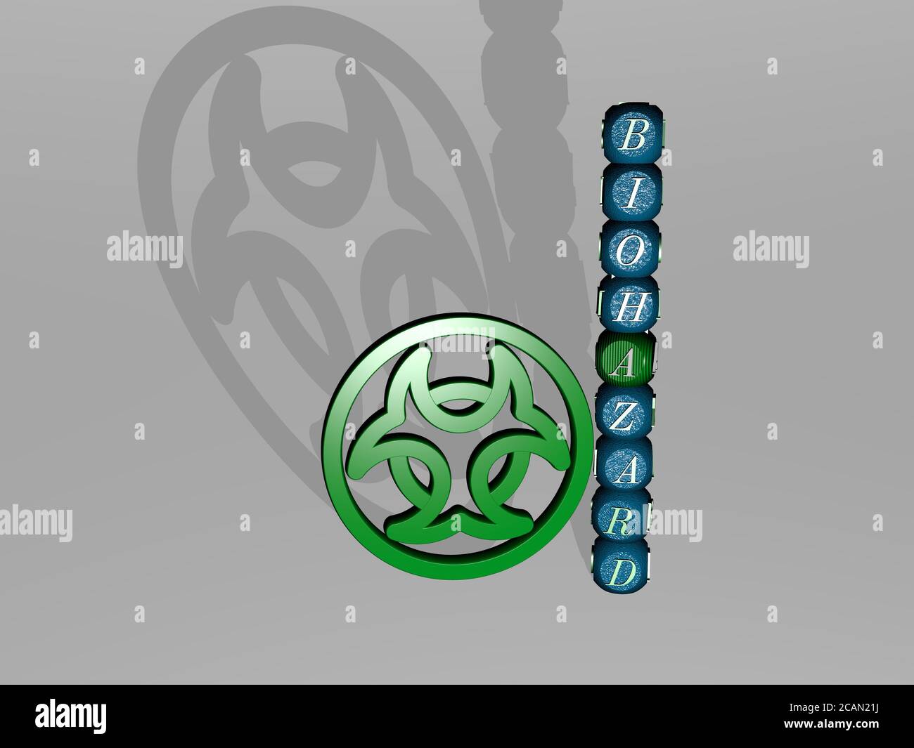 biohazard text beside the 3D icon - 3D illustration for coronavirus and ...