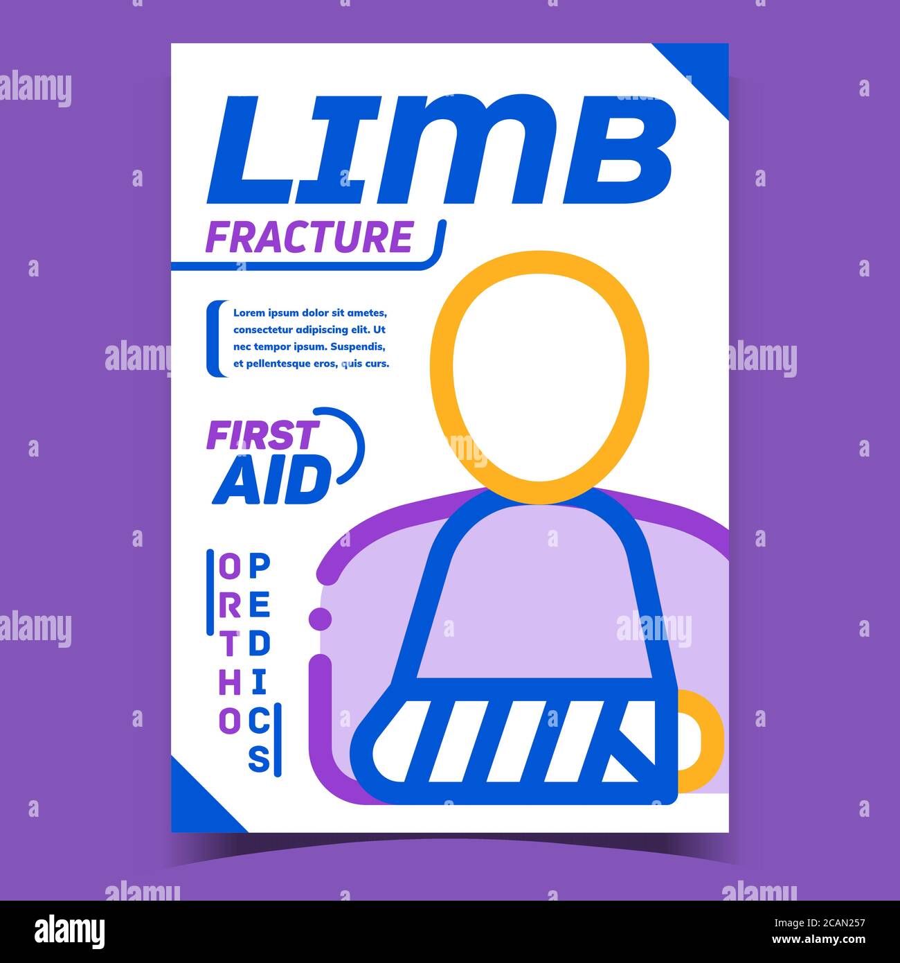 Limb Fracture First Aid Advertising Poster Vector Stock Vector Image ...