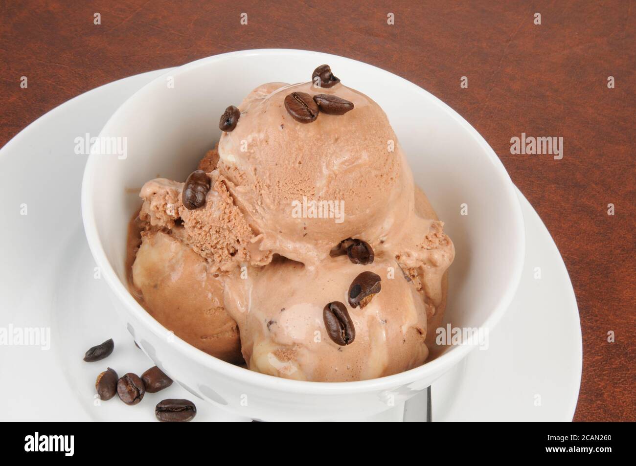 Cappuccino ice cream with coffee beans Stock Photo - Alamy