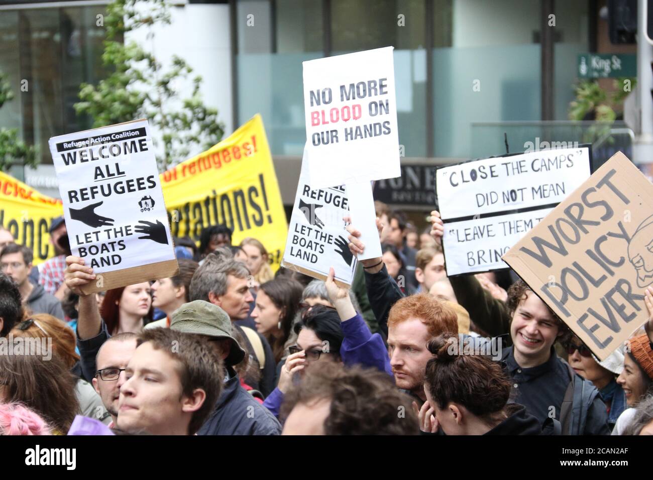 Refugee advocates protest about the conditions of the remaining 600 ...