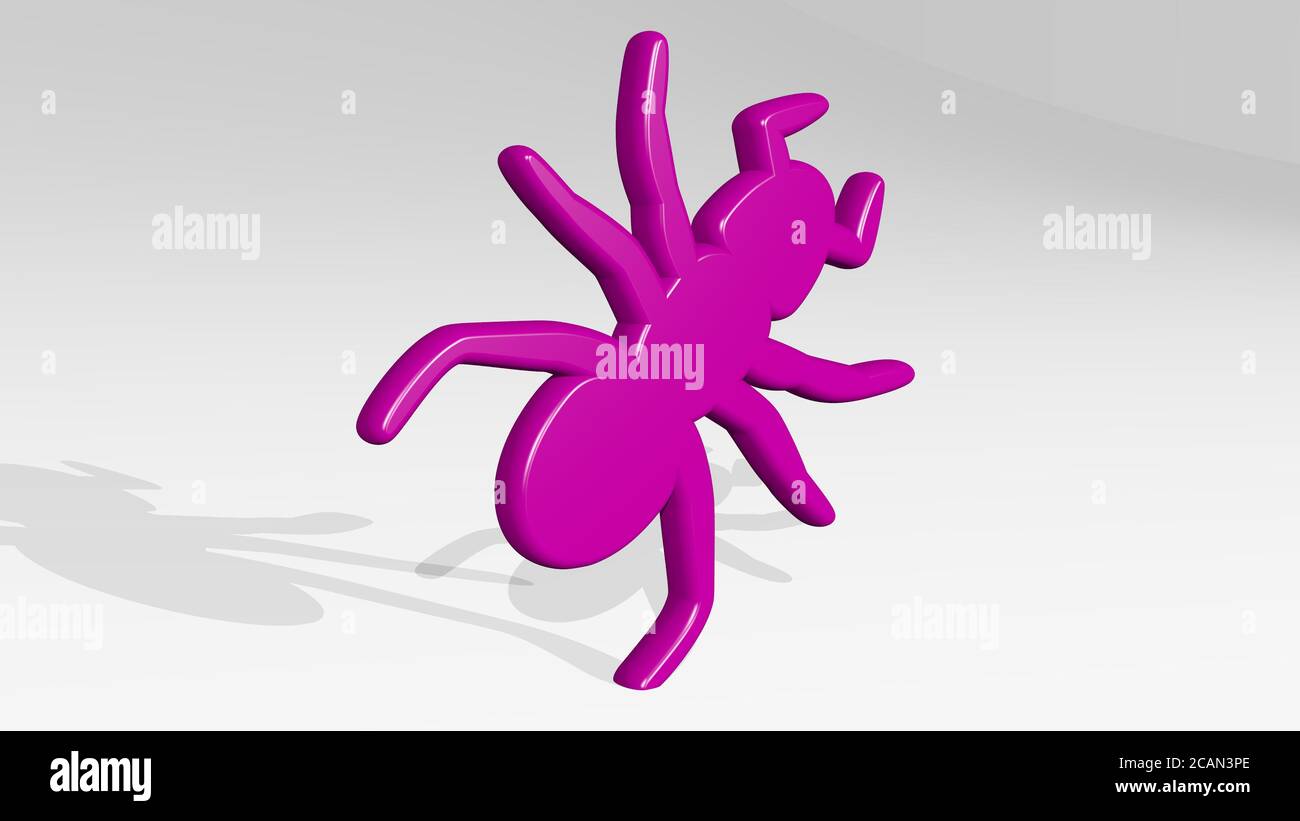 INSECT ANT 3D icon casting shadow - 3D illustration for background and ...