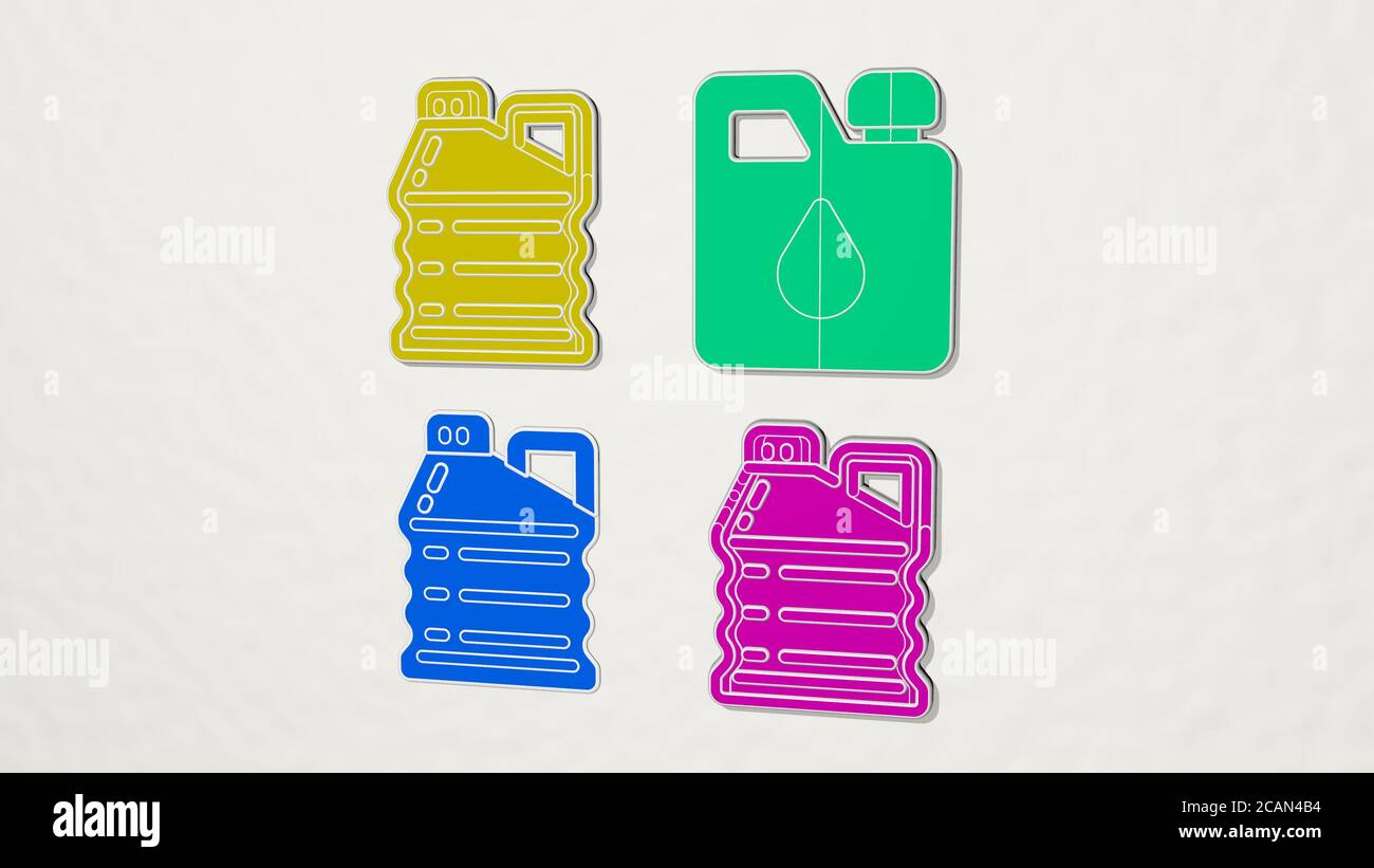 GAS CAN colorful set of icons. 3D illustration Stock Photo - Alamy
