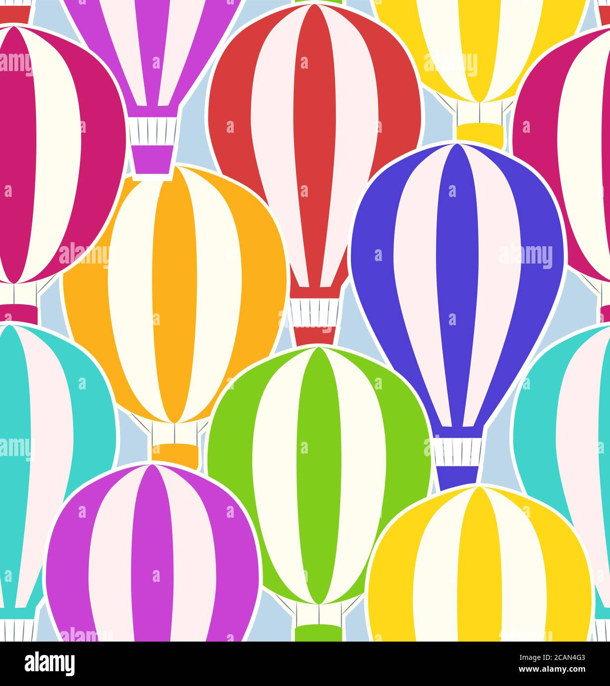 Seamless texture with stickers hot air balloons. Vector children's ...