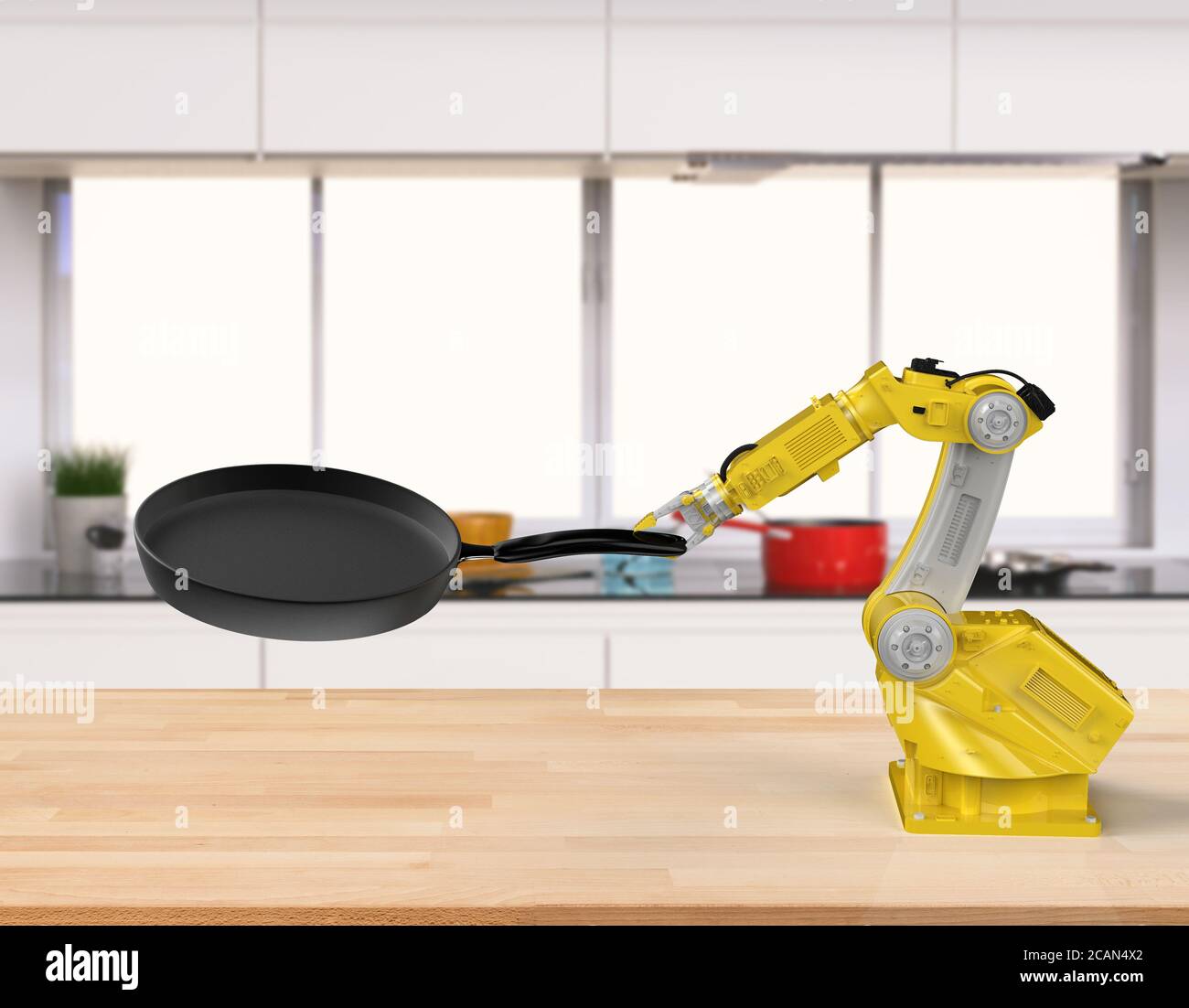 3d rendering chef robot cooking in kitchen Stock Photo - Alamy